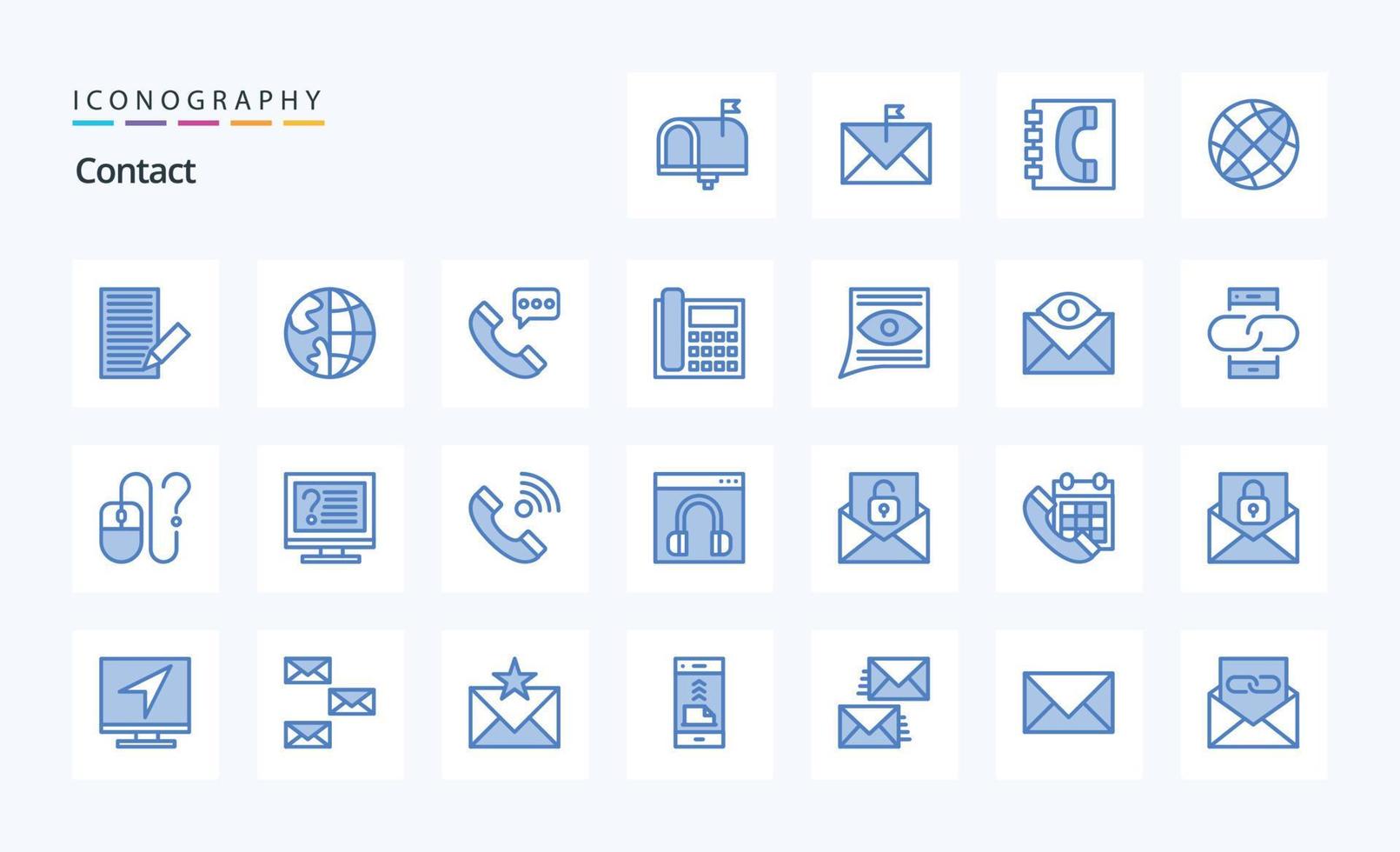 25 Contact Blue icon pack 19735565 Vector Art at Vecteezy