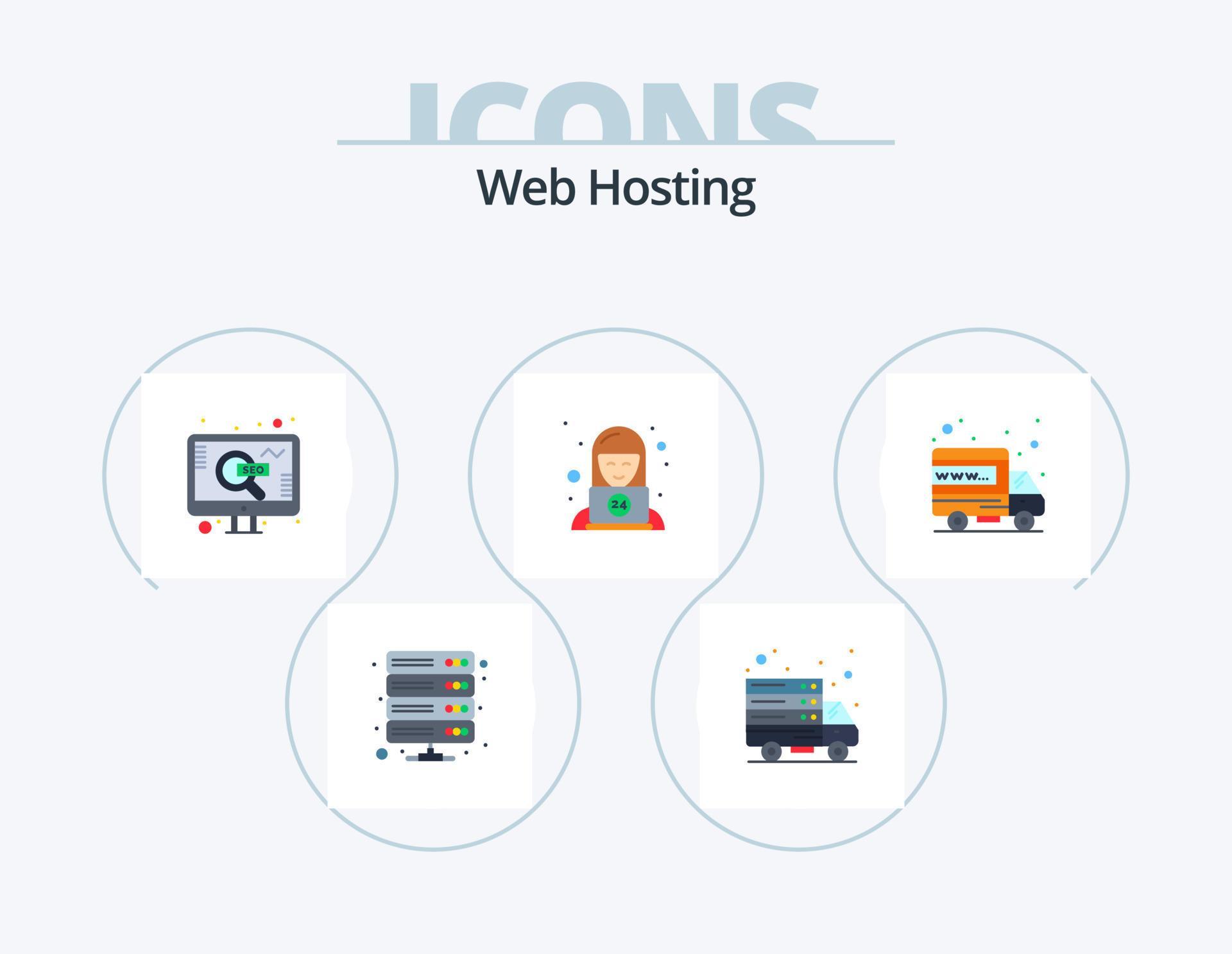 Web Hosting Flat Icon Pack 5 Icon Design. hosting. technical. web server. support. search ...