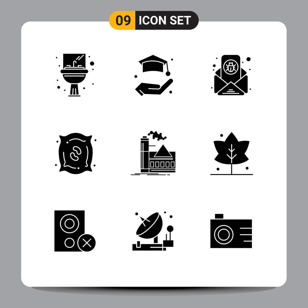 Conjunto De 9 9 Moderno Ui íconos Símbolos Señales Para Aire