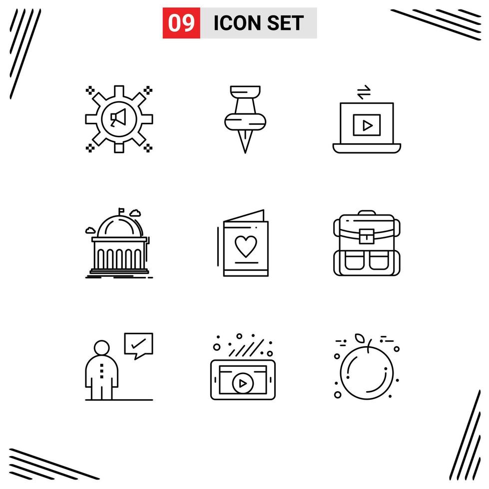 9 Universal Outlines Set For Web And Mobile Applications Card Learning
