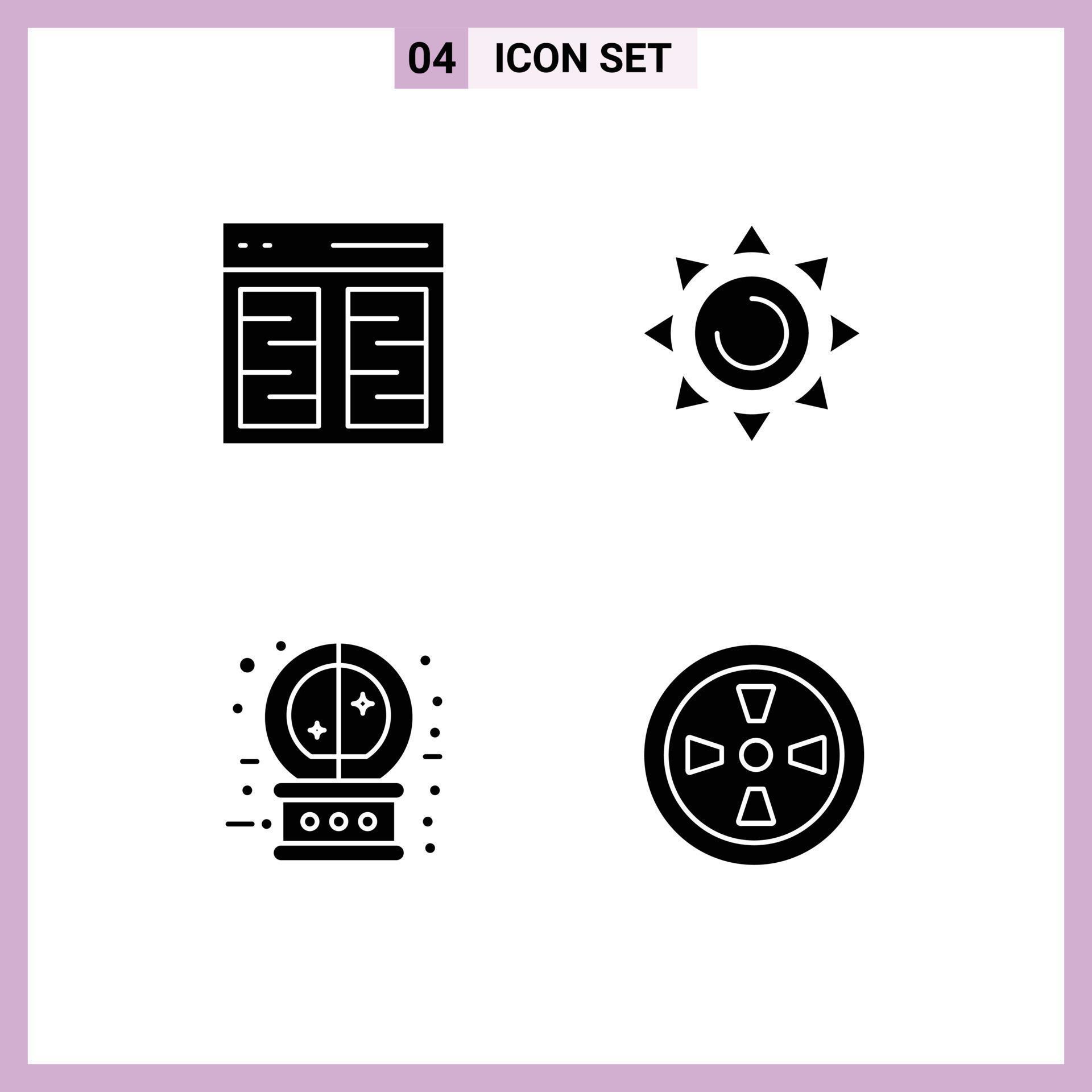 Set of 4 Modern UI Icons Symbols Signs for columns future interface ...