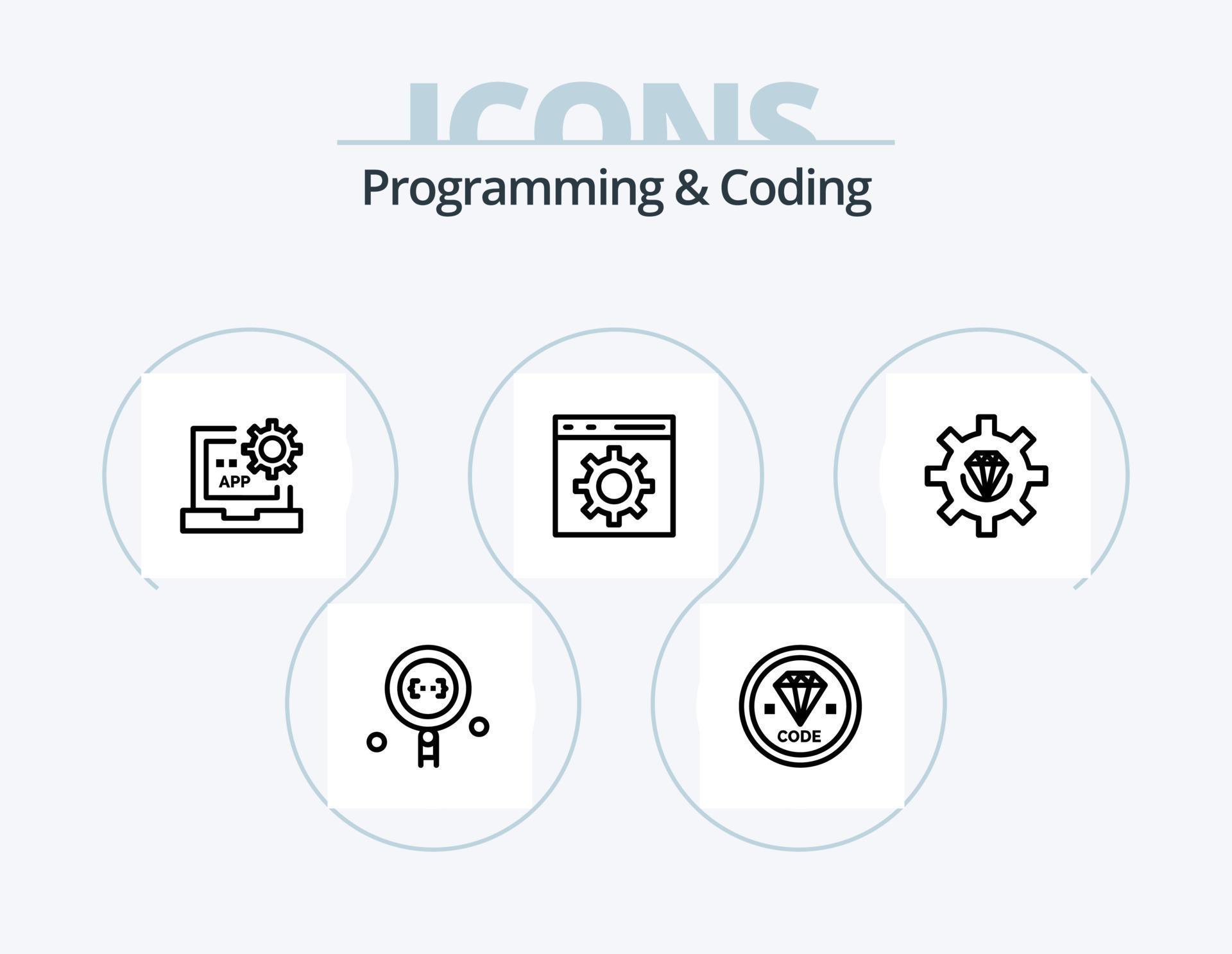 Programming And Coding Line Icon Pack 5 Icon Design Development
