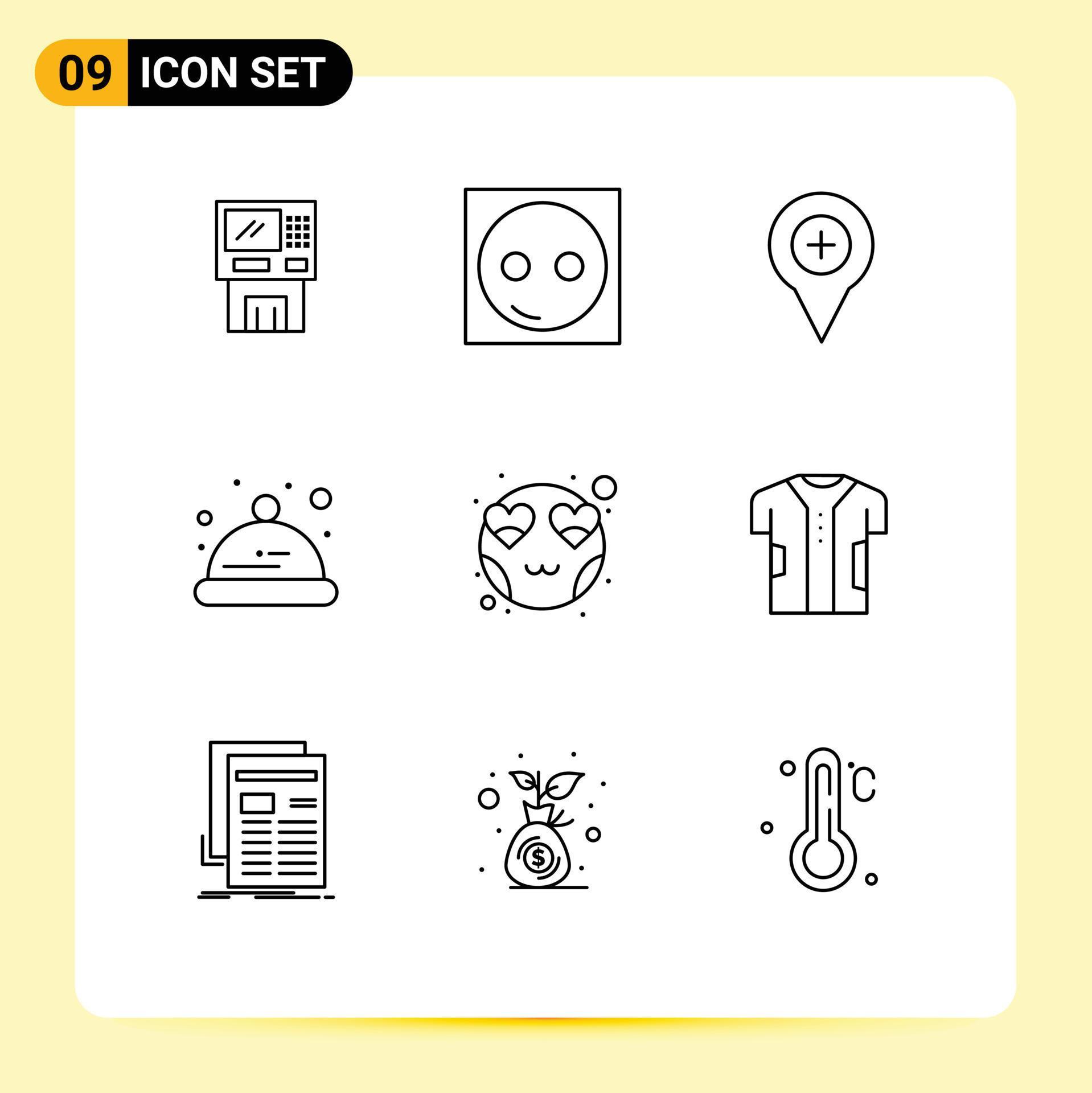 Set Of 9 Vector Outlines On Grid For Plus Navigation Devices Map Hardware Editable Vector Design