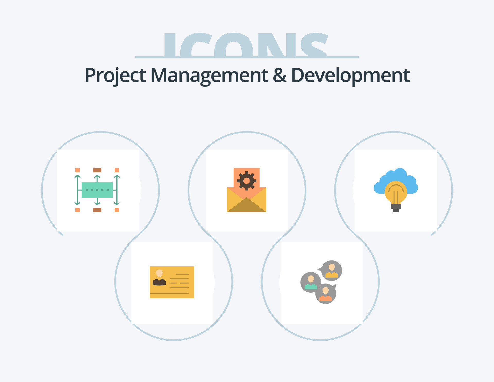 Project Management And Development Flat Icon Pack 5 Icon Design. data ... Project Management And Development Flat Icon Pack 5 Icon Design. data ...