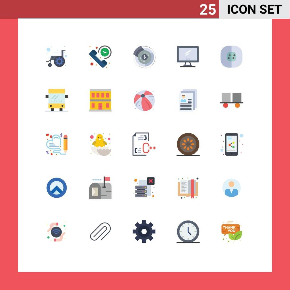 25 Universal Flat Colors Set For Web And Mobile Applications Device Computer Summary Graph