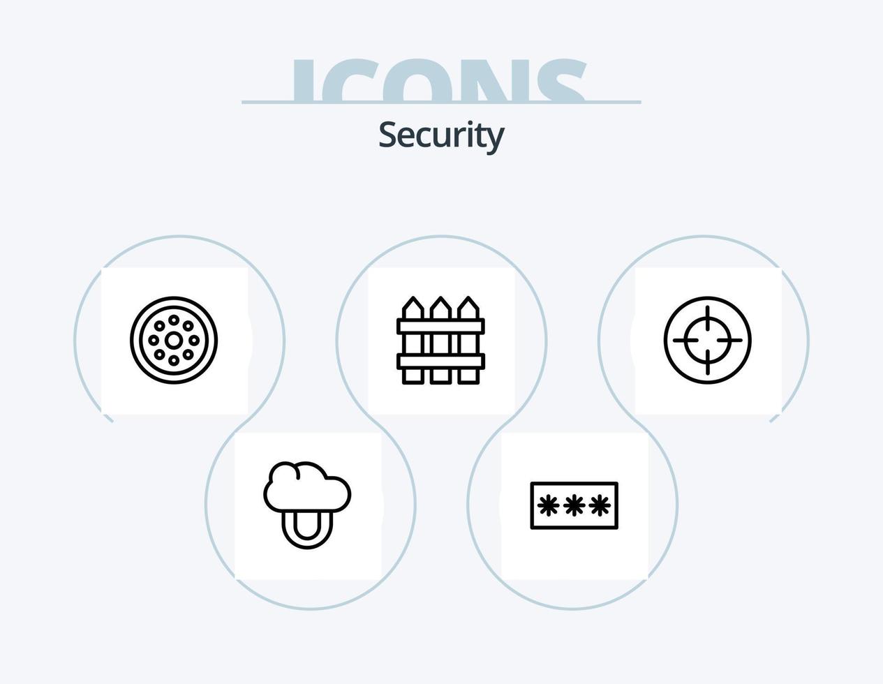 Security Line Icon Pack 5 Icon Design. code. security. fence. secure ...