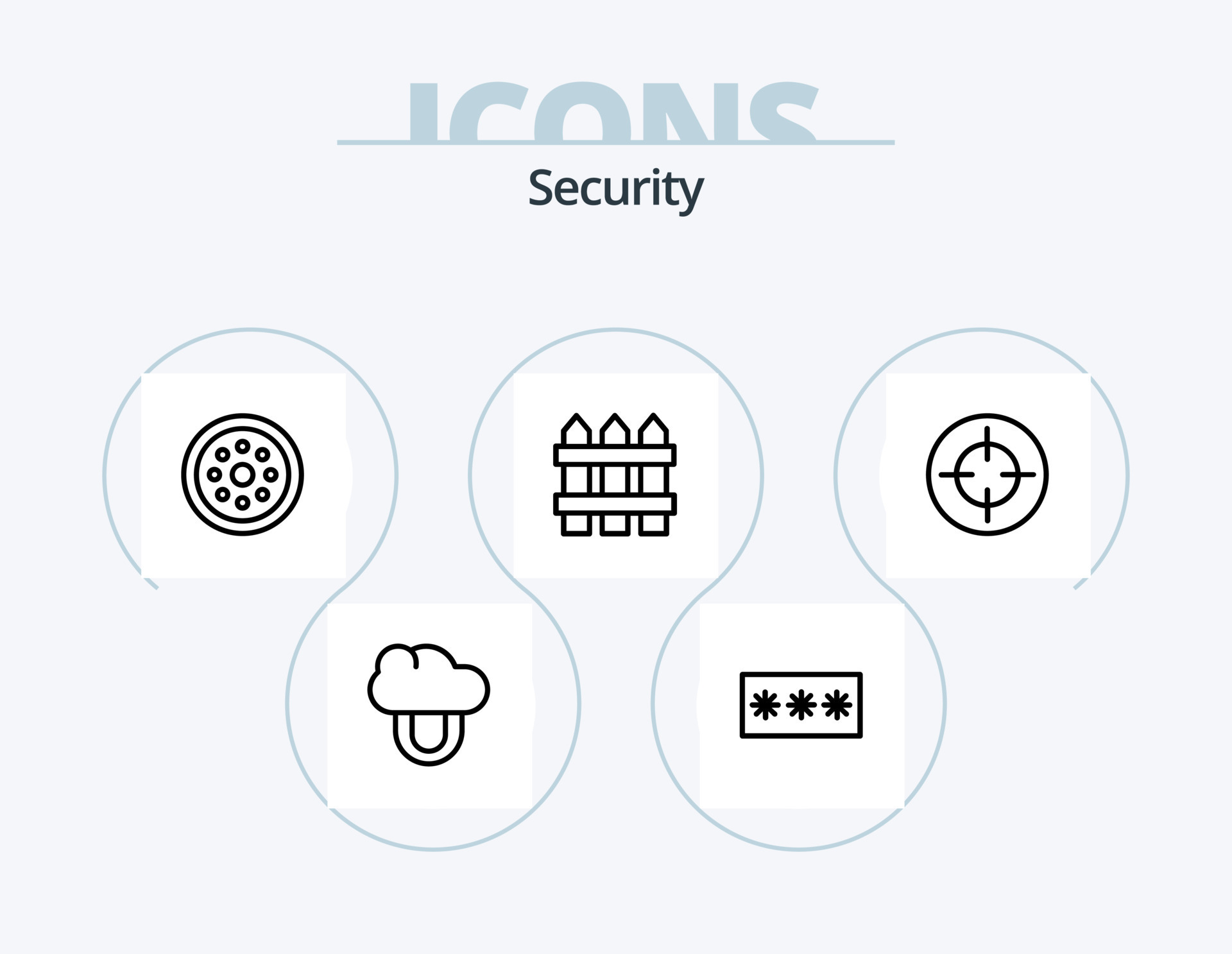 Security Line Icon Pack 5 Icon Design Code Security Fence Secure