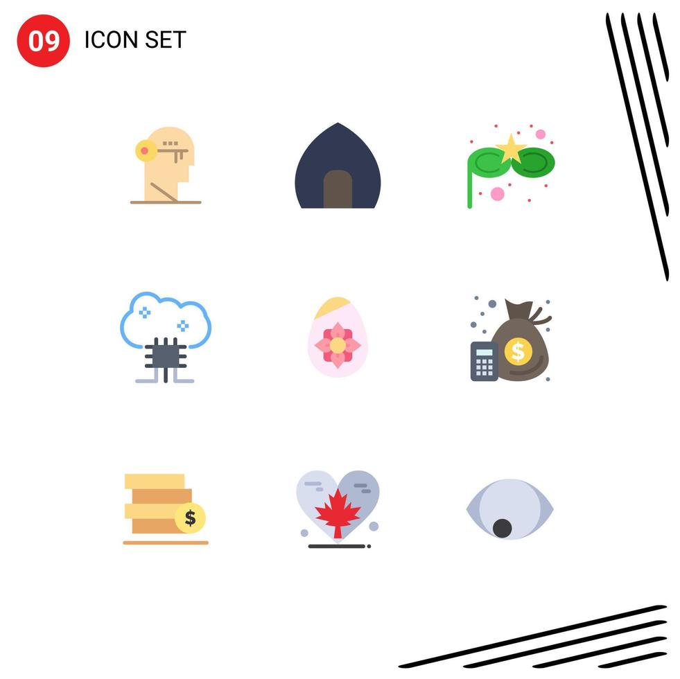 User Interface Pack Of 9 Basic Flat Colors Of Cloud Software Cloud