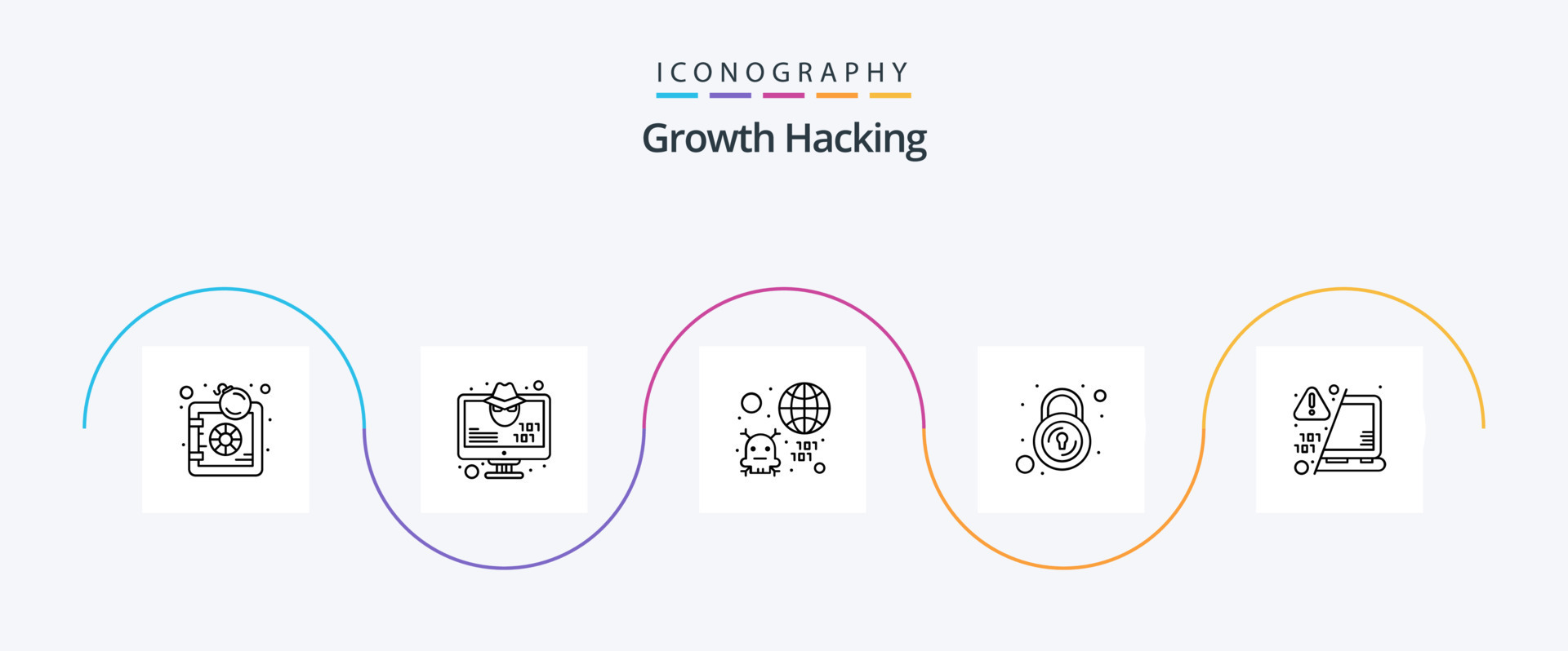 Hacking Line 5 Icon Pack Including Decode Secure Bug Lock Virus