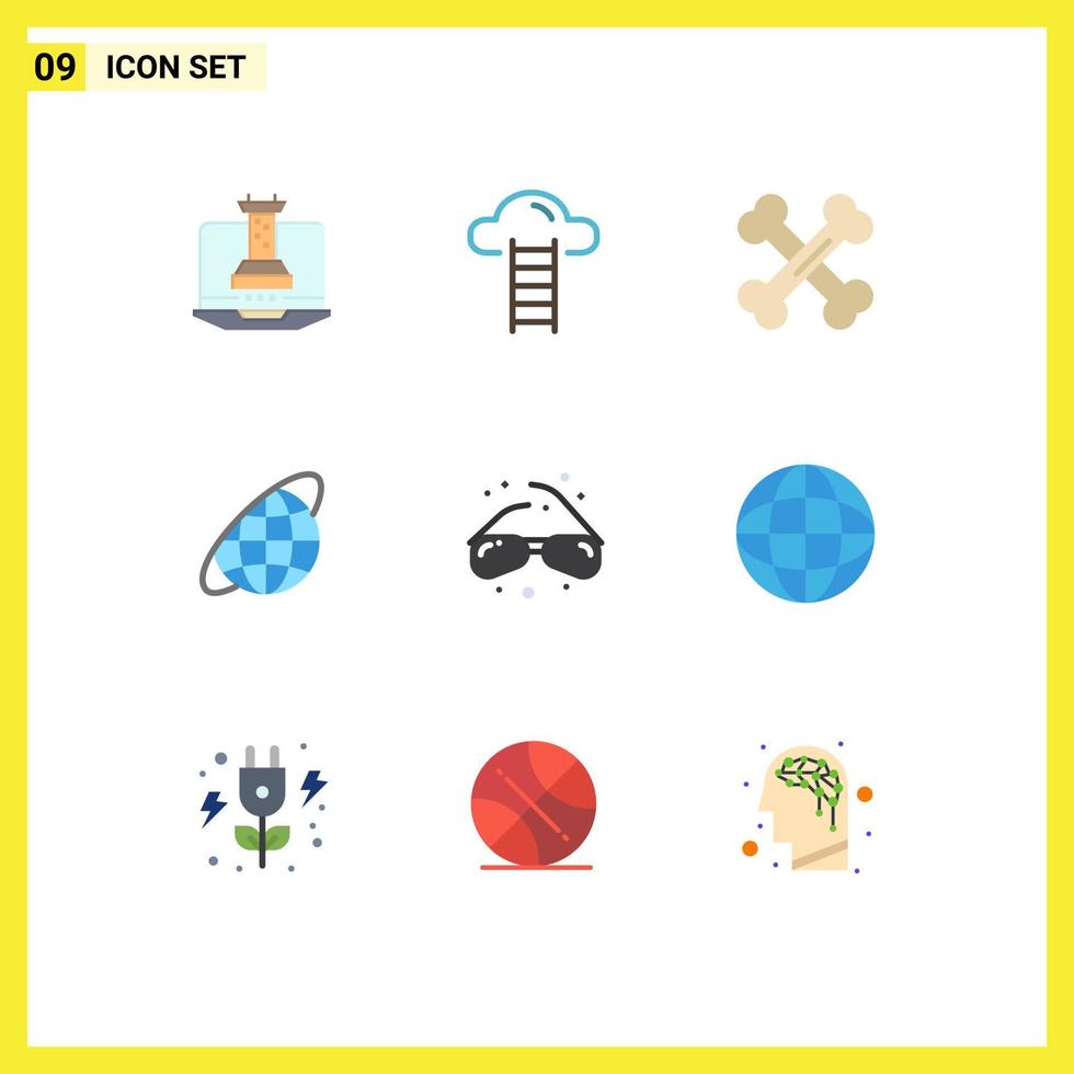Conjunto De 9 9 Vector Plano Colores En Cuadrícula Para Ojo Lentes