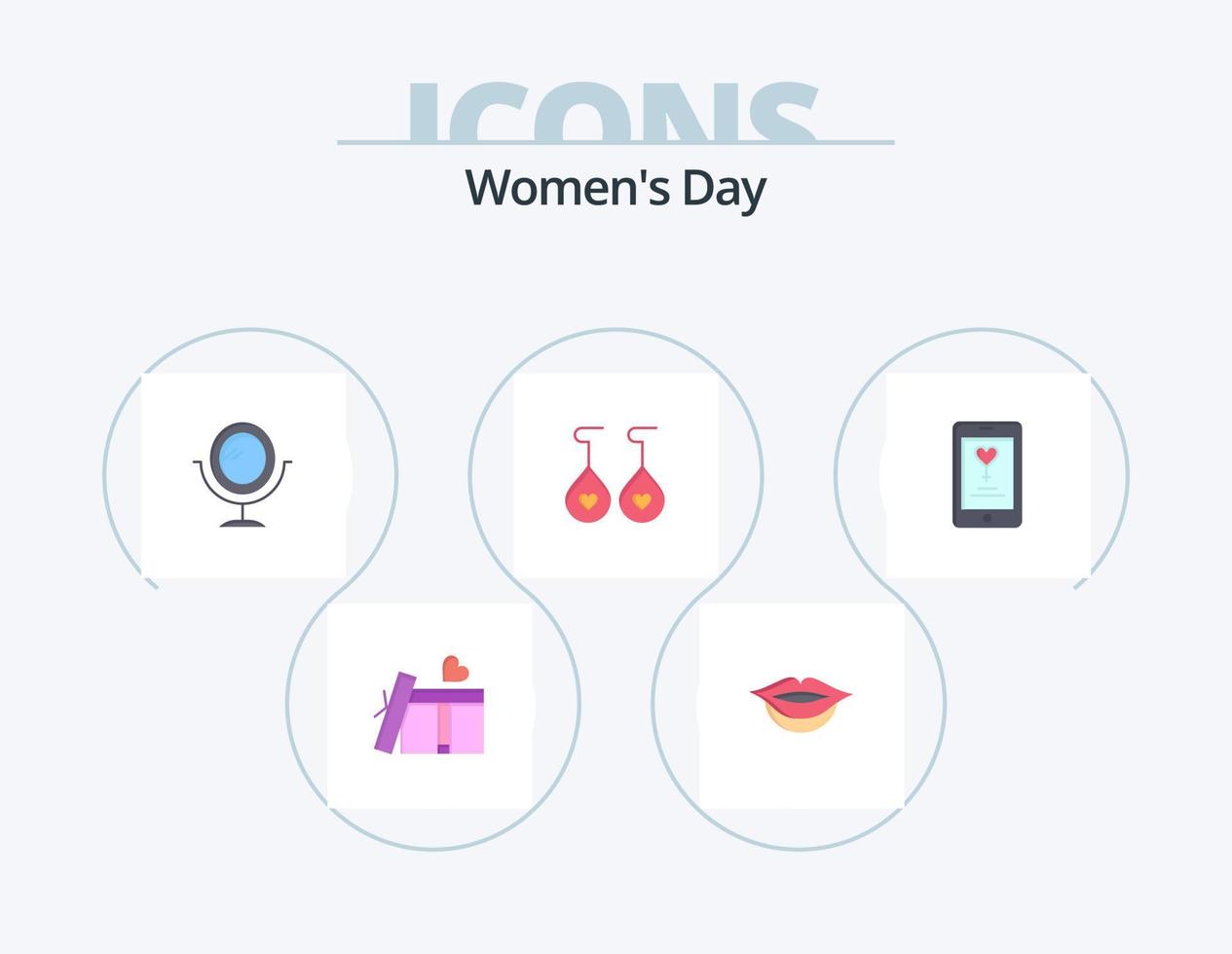 Womens Day Flat Icon Pack 5 Icon Design Love Day Women Womens