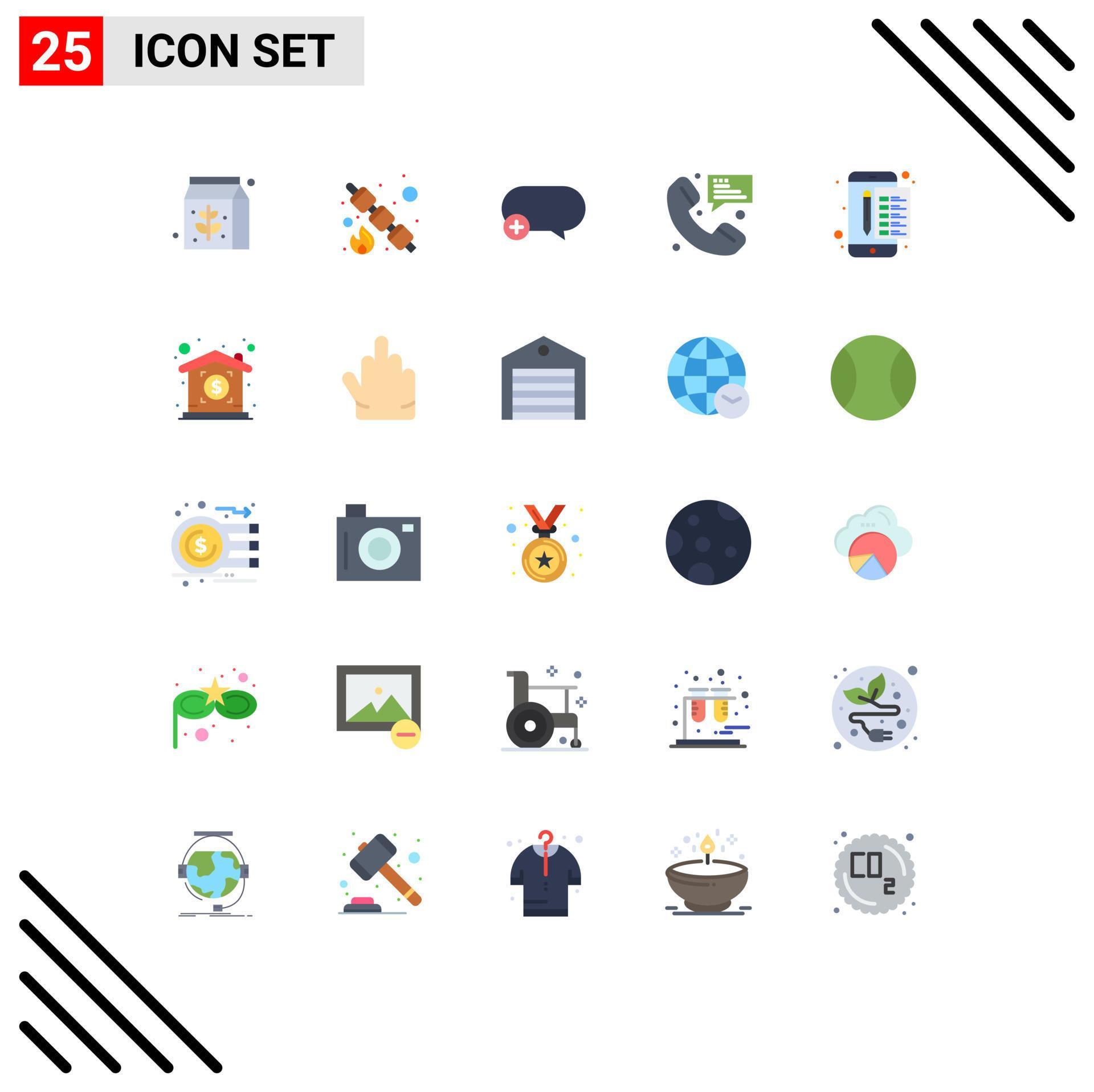 25 Thematic Vector Flat Colors And Editable Symbols Of File Messaging