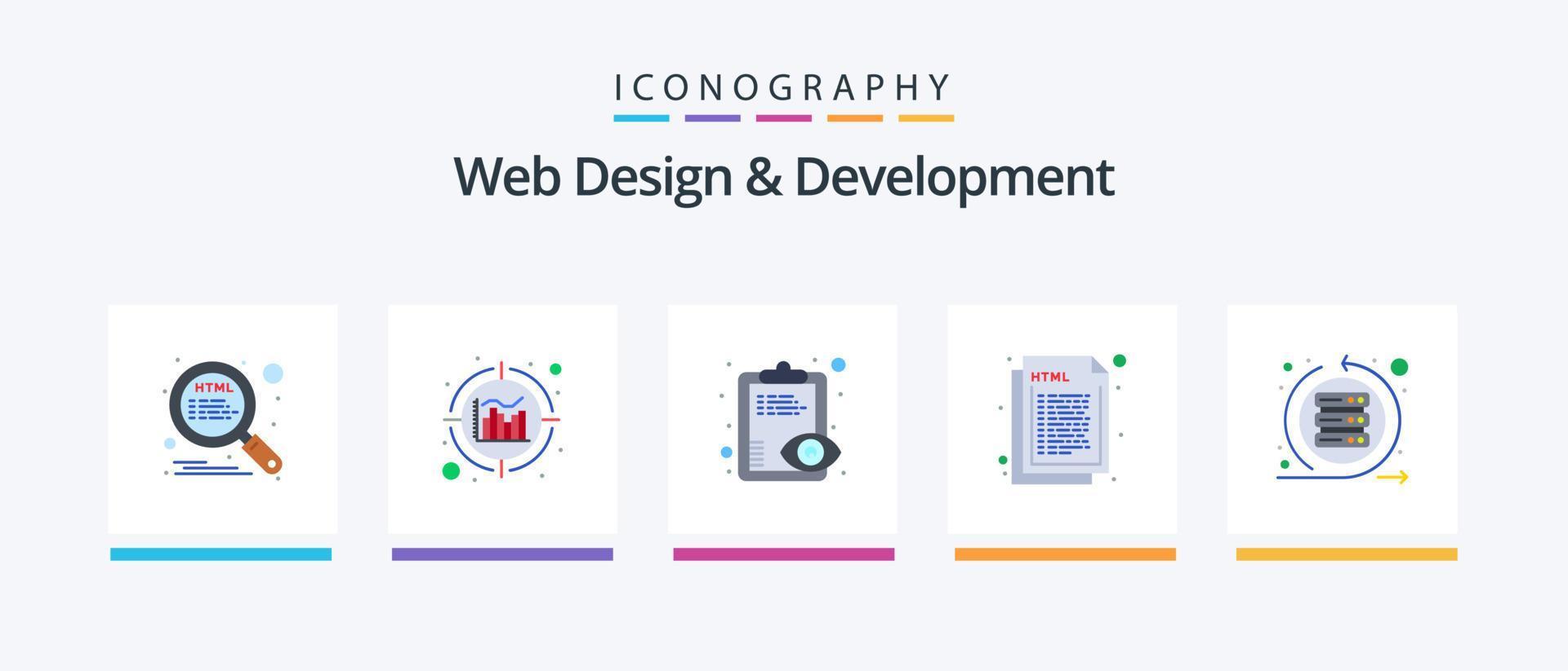 Web Design And Development Flat 5 Icon Pack Including iteration. web ...