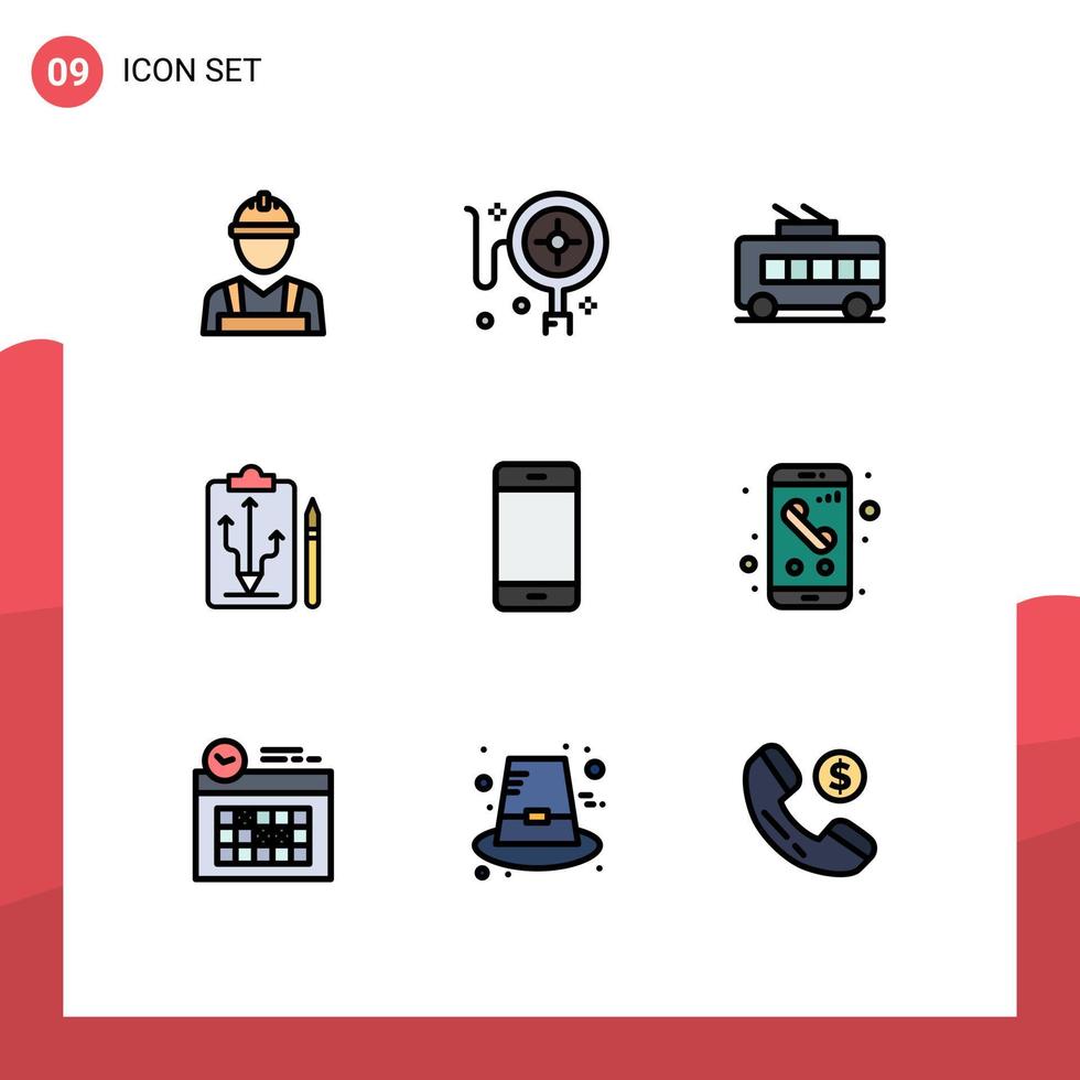 Set Of 9 Modern Ui Icons Symbols Signs For Devices Think Transport