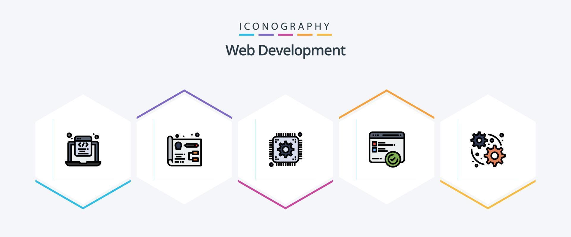 Web Development 25 Filledline Icon Pack Including Web Web Chip Testing Development 19745999