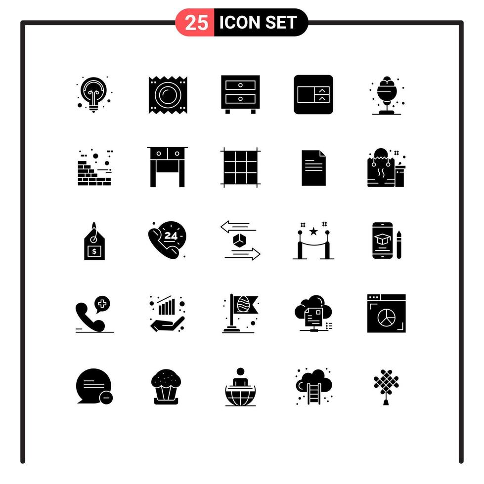 User Interface Pack of 25 Basic Solid Glyphs of popsicle wireframe pregnancy select box school ...