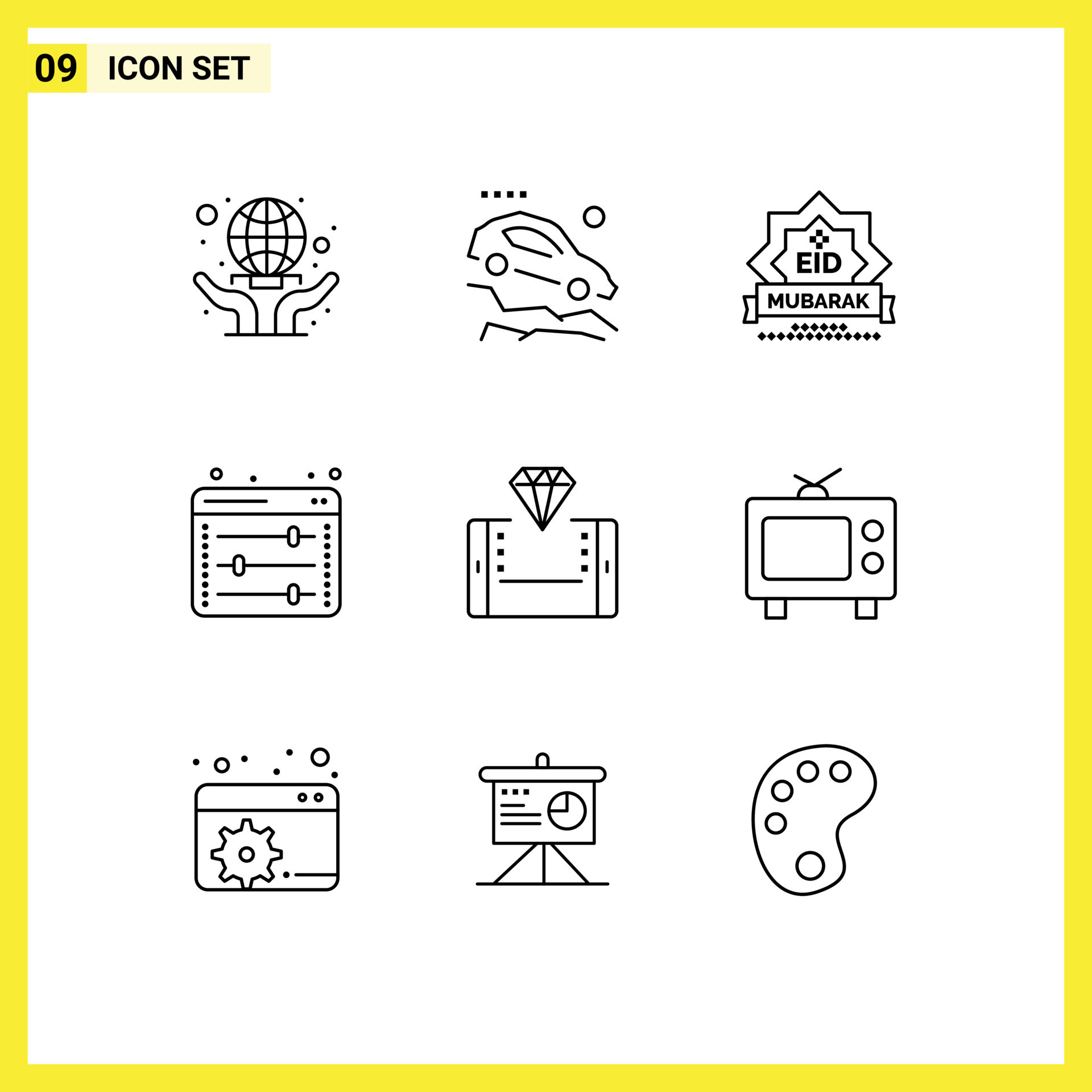 9 Universal Outlines Set For Web And Mobile Applications Mobile Web