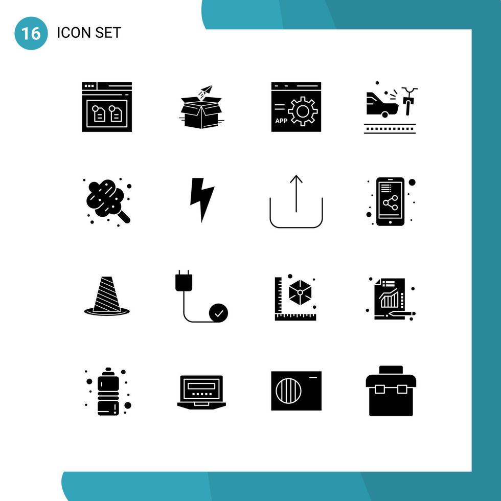 Set of 16 Modern UI Icons Symbols Signs for bicycle programming release ... Set of 16 Modern UI Icons Symbols Signs for bicycle programming release ...