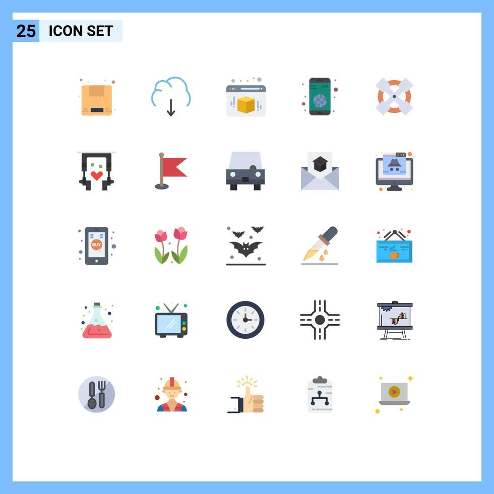 Set Of 25 Modern Ui Icons Symbols Signs For Wrench Tools Box Mobile Application Editable Vector