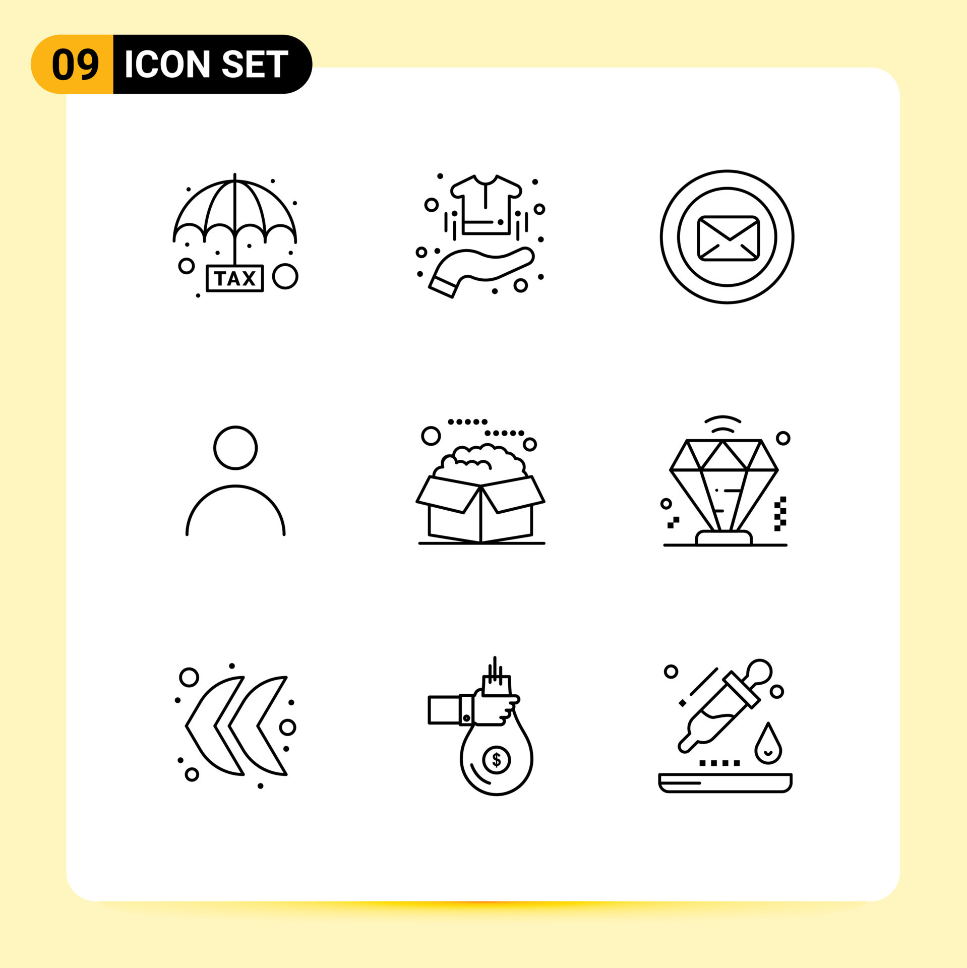 Universal Icon Symbols Group Of 9 Modern Outlines Of User
