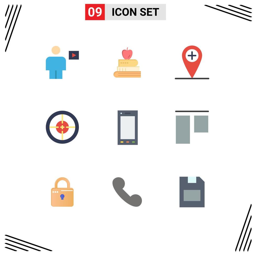 Conjunto De 9 9 Moderno Ui íconos Símbolos Señales Para Dispositivos