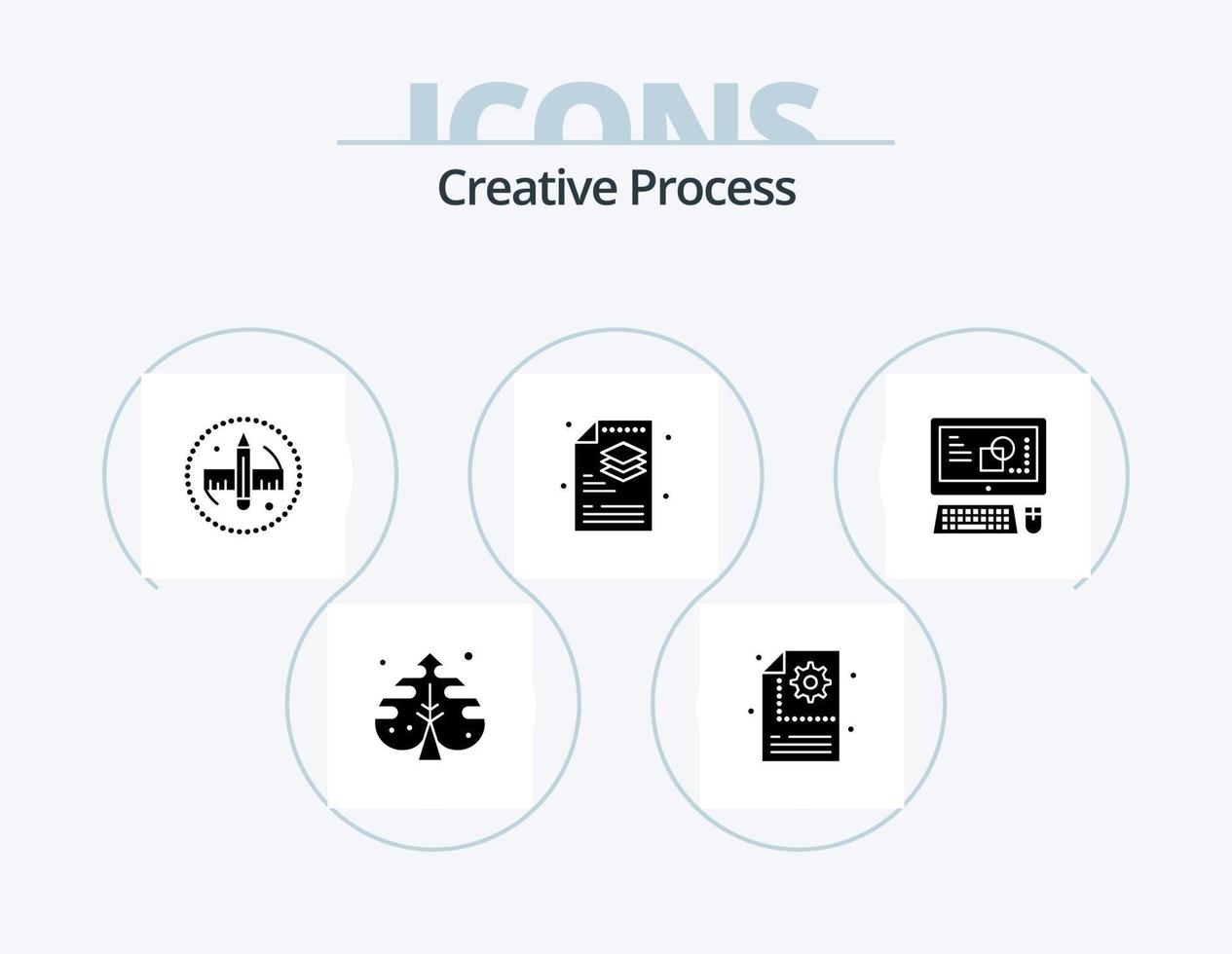 Creative Process Glyph Icon Pack 5 Icon Design. key board. layers ...