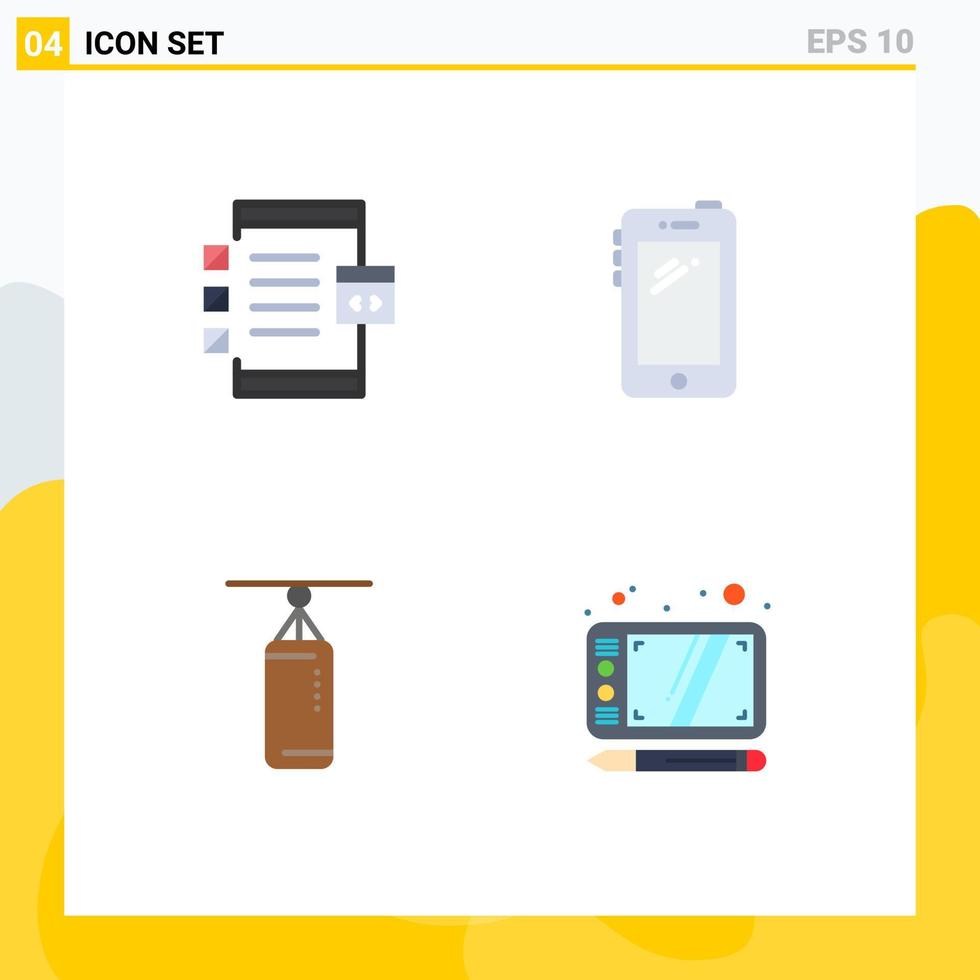 Mobile Interface Flat Icon Set of 4 Pictograms of app samsung ...