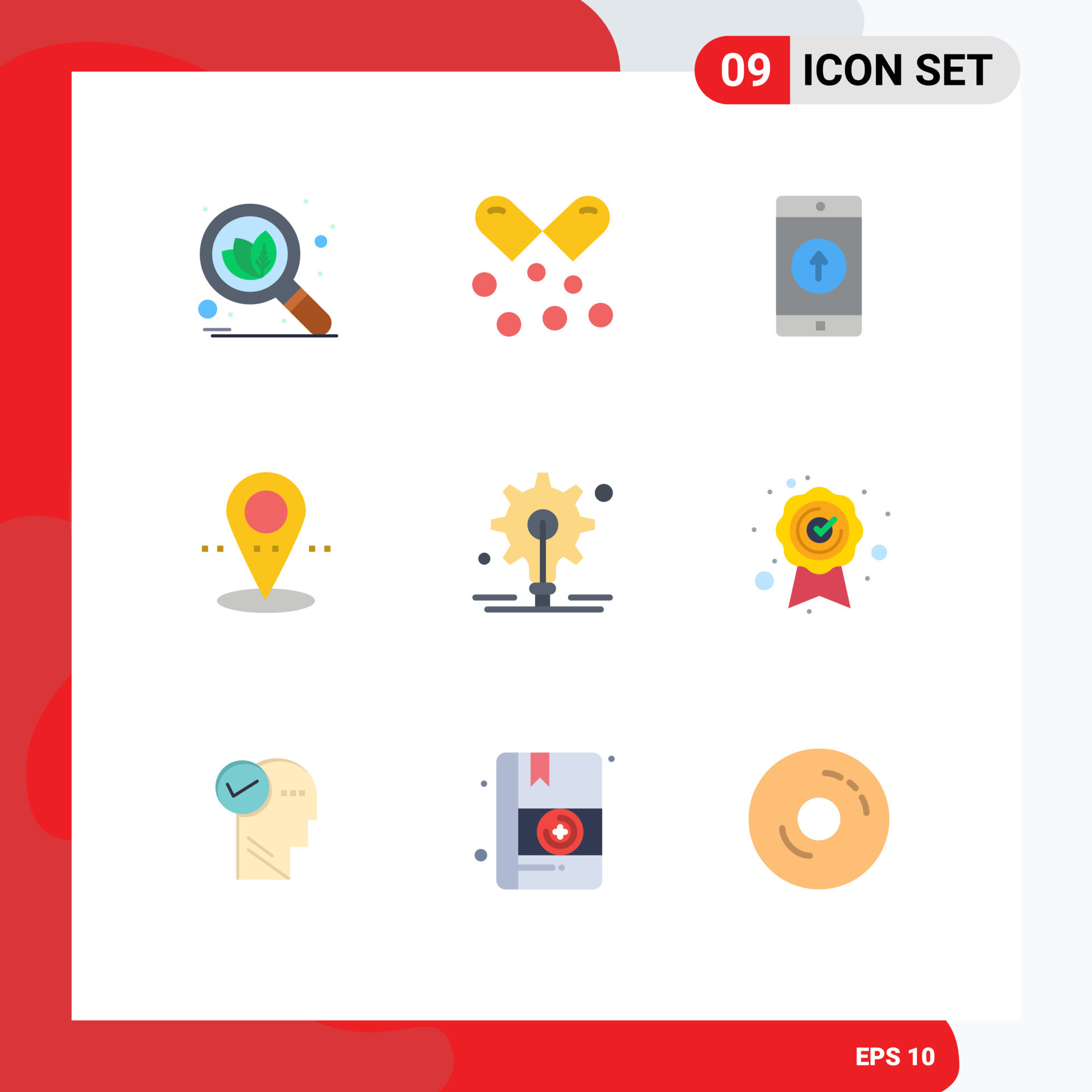 Conjunto De 9 9 Moderno Ui íconos Símbolos Señales Para Engranaje Punto