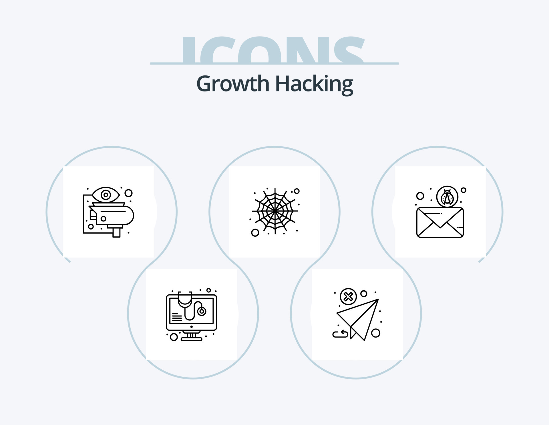 Hacking Line Icon Pack 5 Icon Design Computer Protection Antivirus Hacker Cyber 19748674