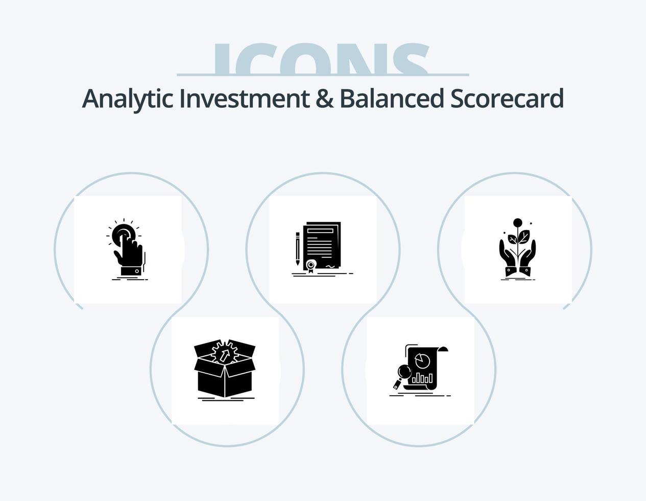 Analytic Investment And Balanced Scorecard Glyph Icon Pack 5 Icon