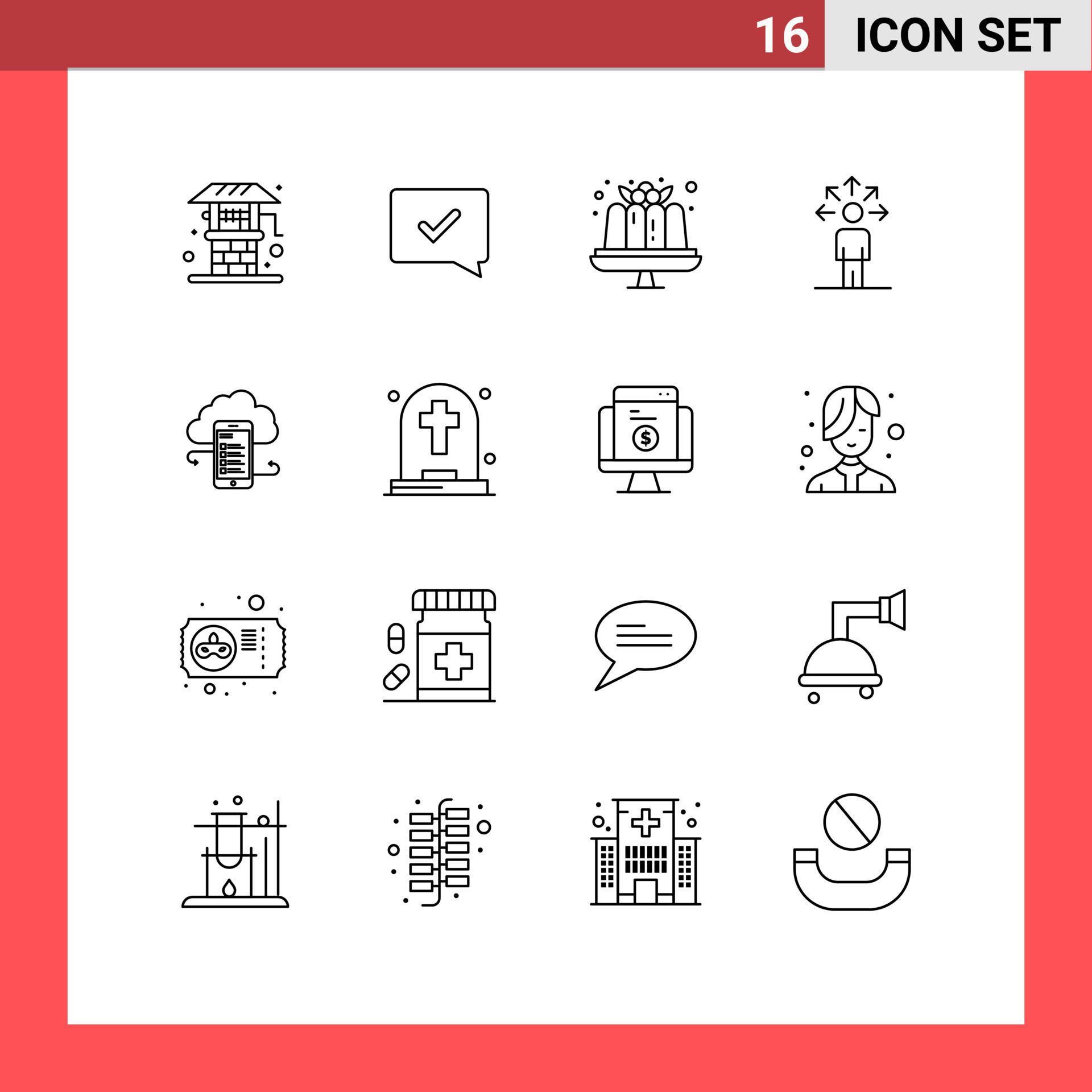 16 Universal Outlines Set For Web And Mobile Applications Business