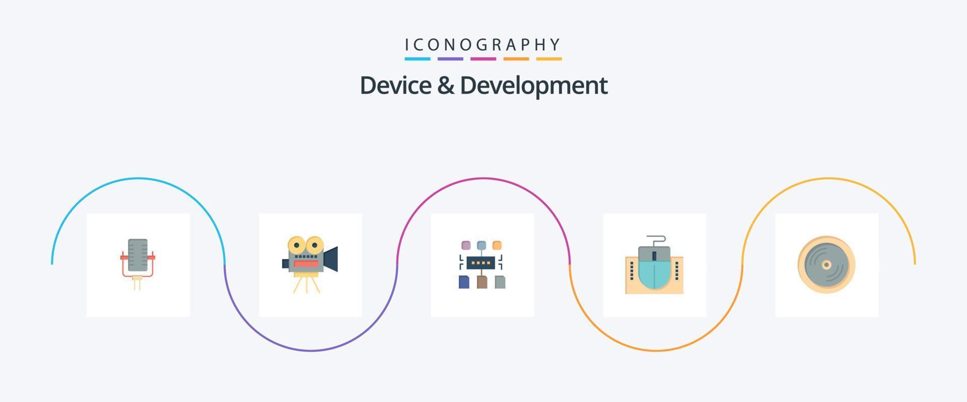 Device And Development Flat 5 Icon Pack Including Dvd Education Algorithm Hardware Mouse