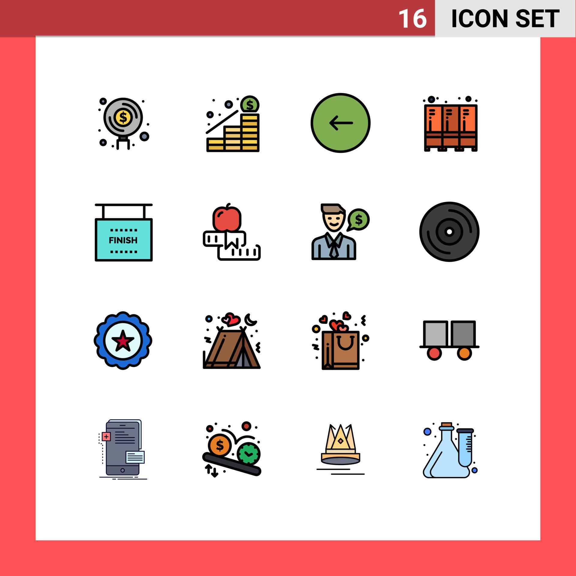 Stock Vector Icon Pack of 16 Line Signs and Symbols for storage ...