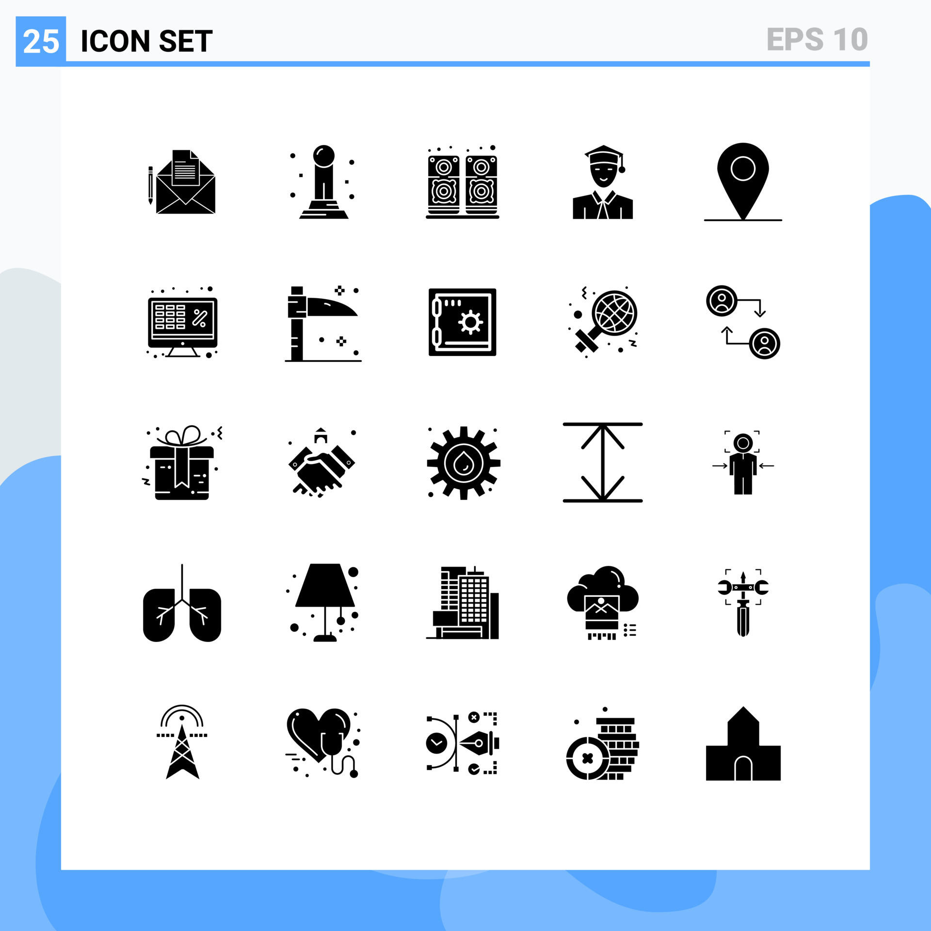 25 Thematic Vector Solid Glyphs And Editable Symbols Of Excel Car Sound