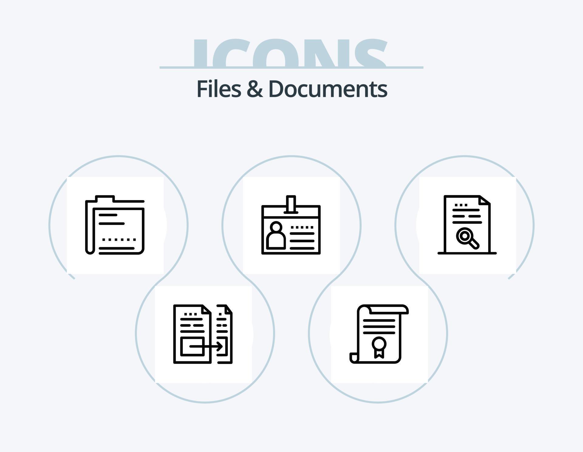 Files And Documents Line Icon Pack 5 Icon Design. data. archive. office. file. database 19753596 ...