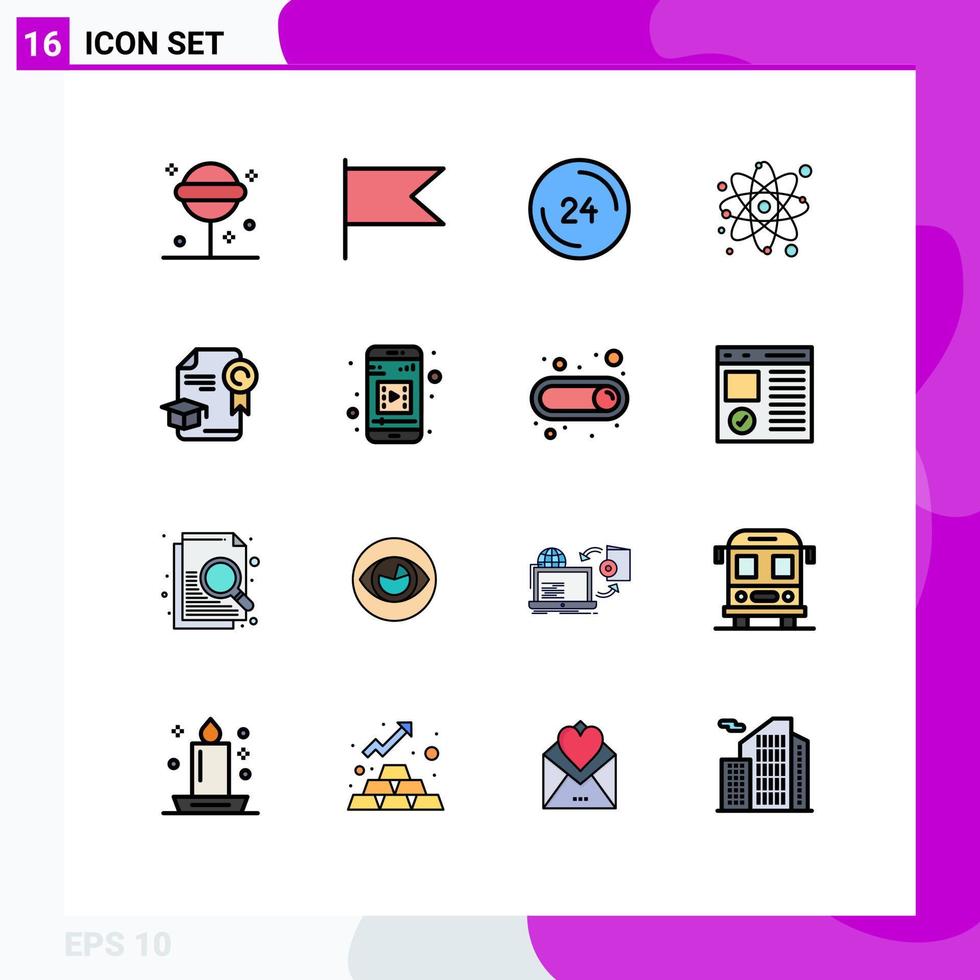 Stock Vector Icon Pack of 16 Line Signs and Symbols for education ...
