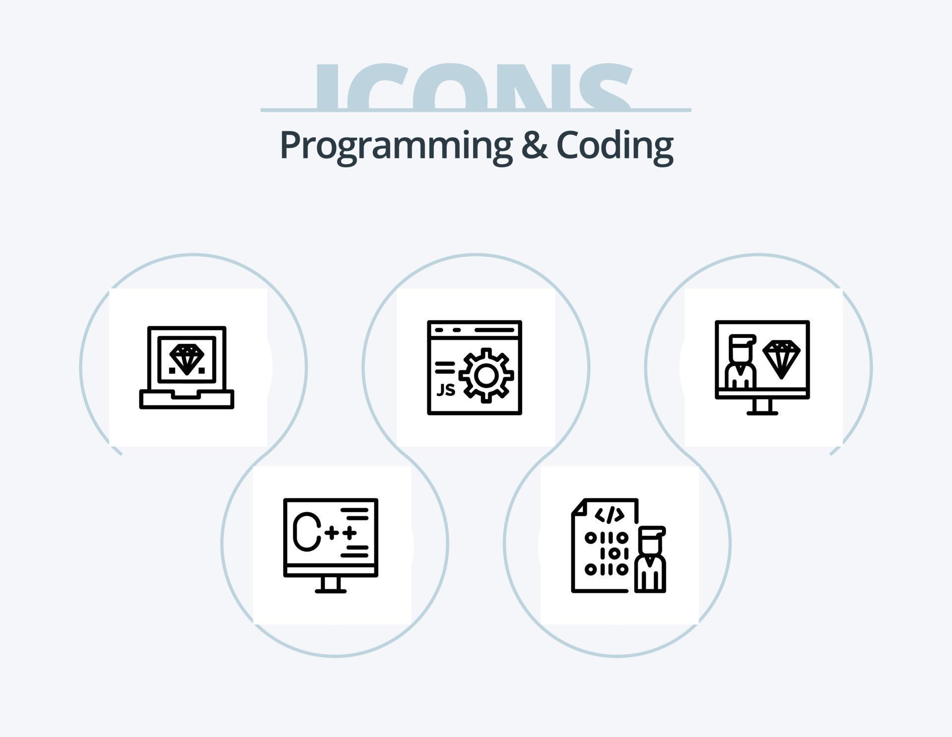 Programming And Coding Line Icon Pack 5 Icon Design Develop Browser