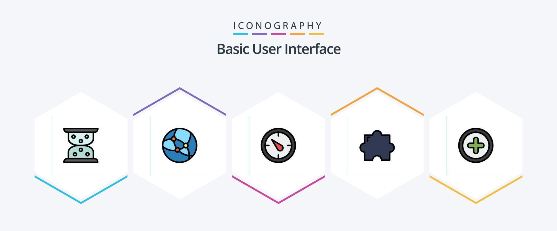 Basic 25 FilledLine icon pack including . . timer. ui. basic 19757061 Vector Art at Vecteezy