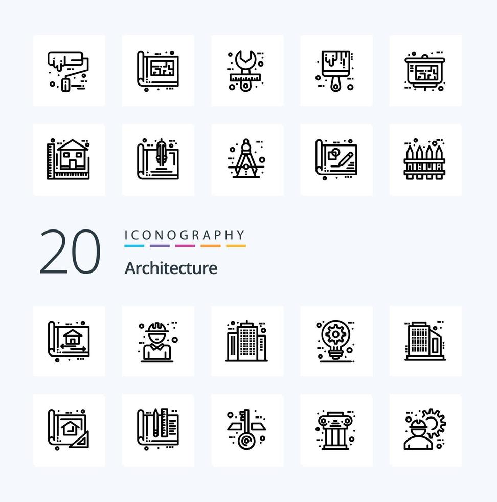 20 Architecture Line icon Pack like creative architect concept ...