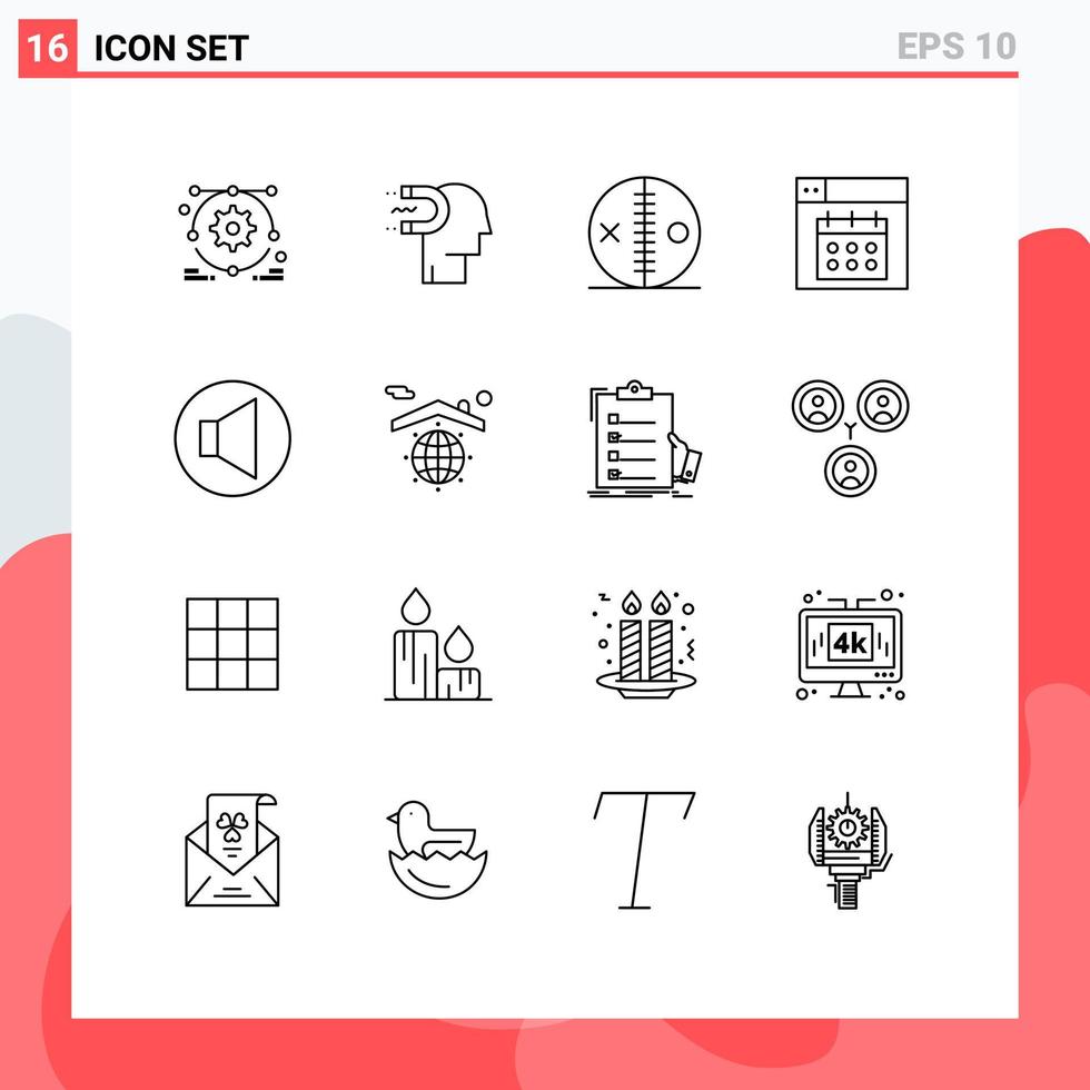 16 Universal Outlines Set For Web And Mobile Applications Sound Calendar Costume Design Voodoo