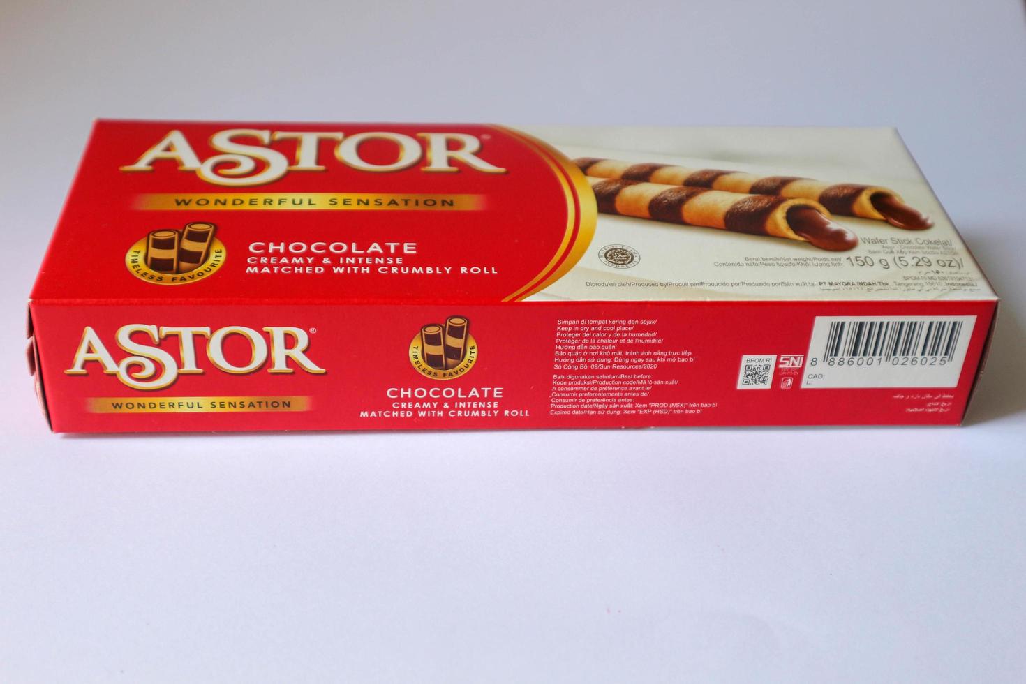 Jakarta Indonesia In December 2022 Isolated White Photo Of Astor Wafer Stick Chocolate