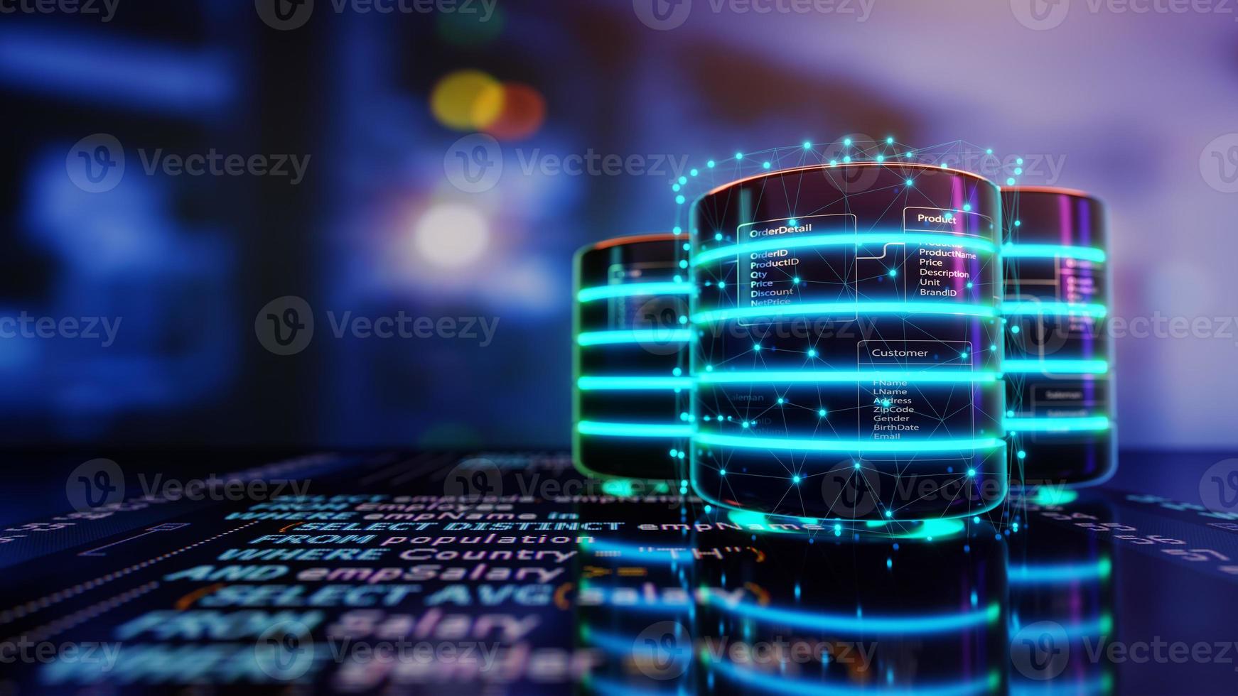 Relational Database Tables On Databases Are Placed On Structured Query Language Code With Server