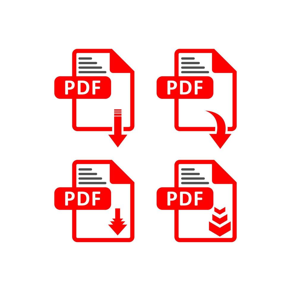 Pdf document download pdf file format vector image. Pdf file icon flat ...