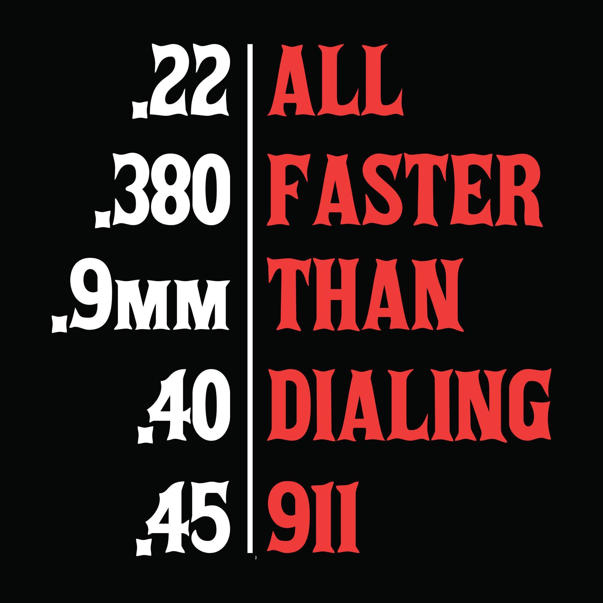 All faster than dialing 911. Gun Lover funny design. 19773387 Vector ... All faster than dialing 911. Gun Lover funny design. 19773387 Vector ...
