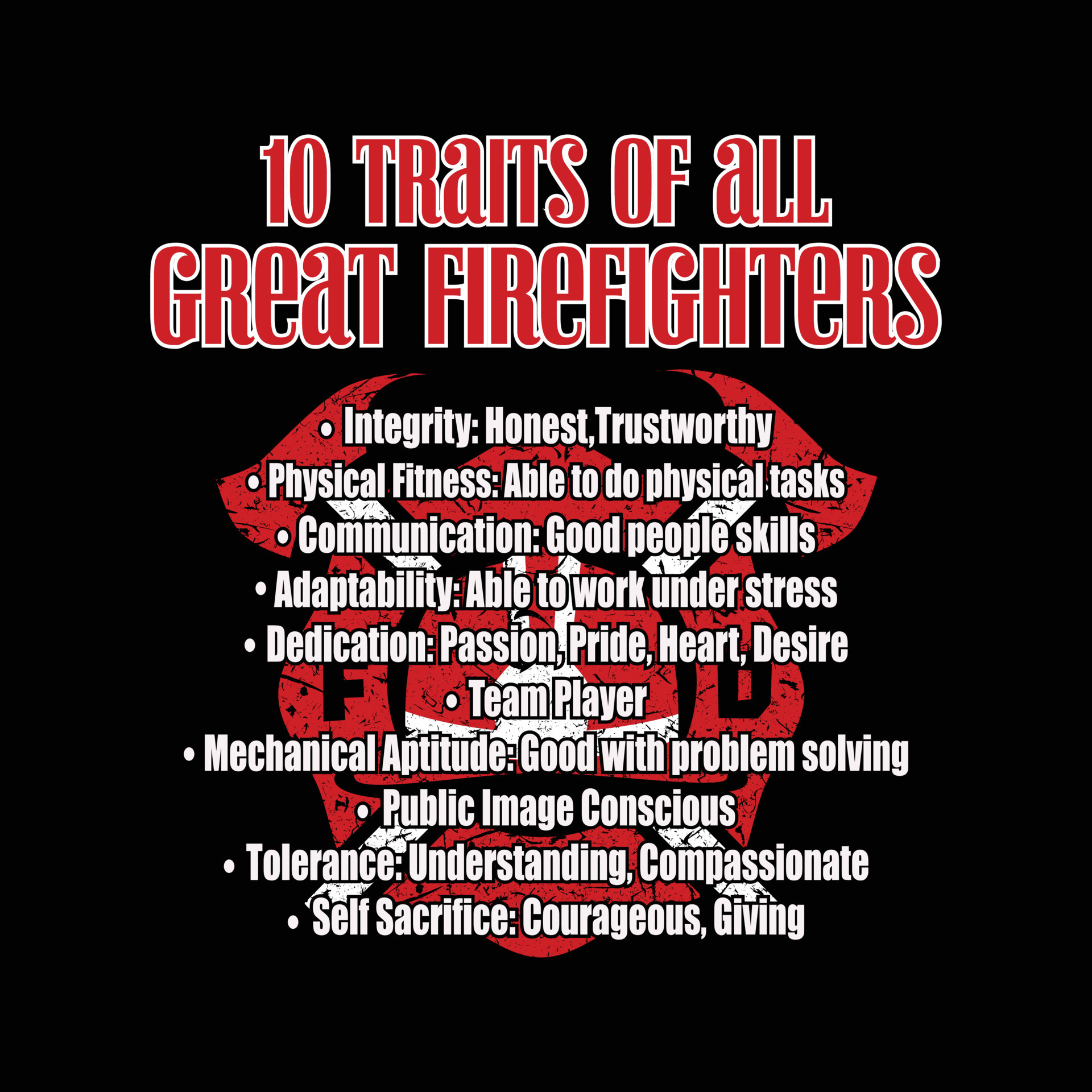 10 traits of all great firefighters. Firefighter design. 19773388 ...