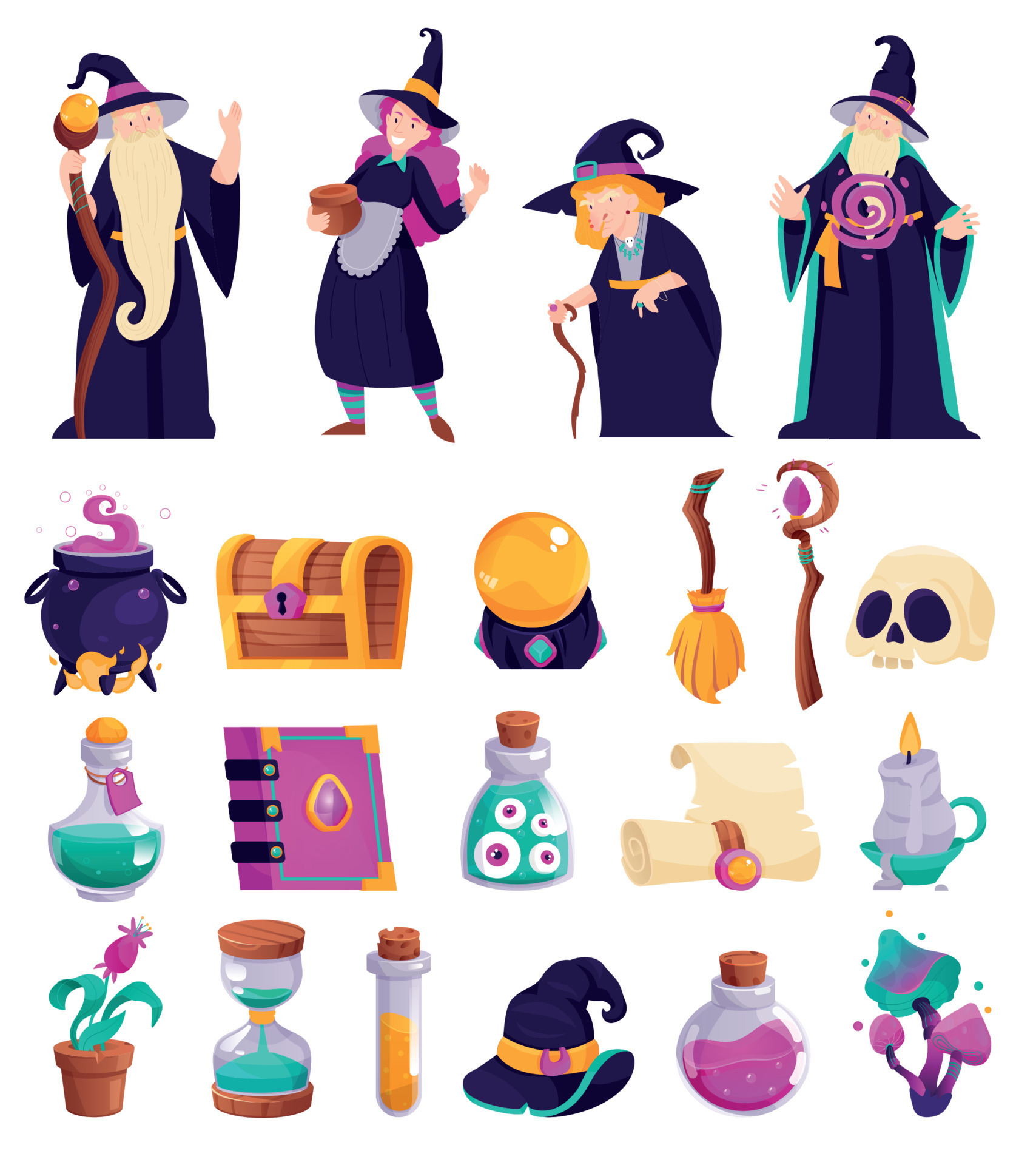 Magic Icons Set 19775222 Vector Art at Vecteezy
