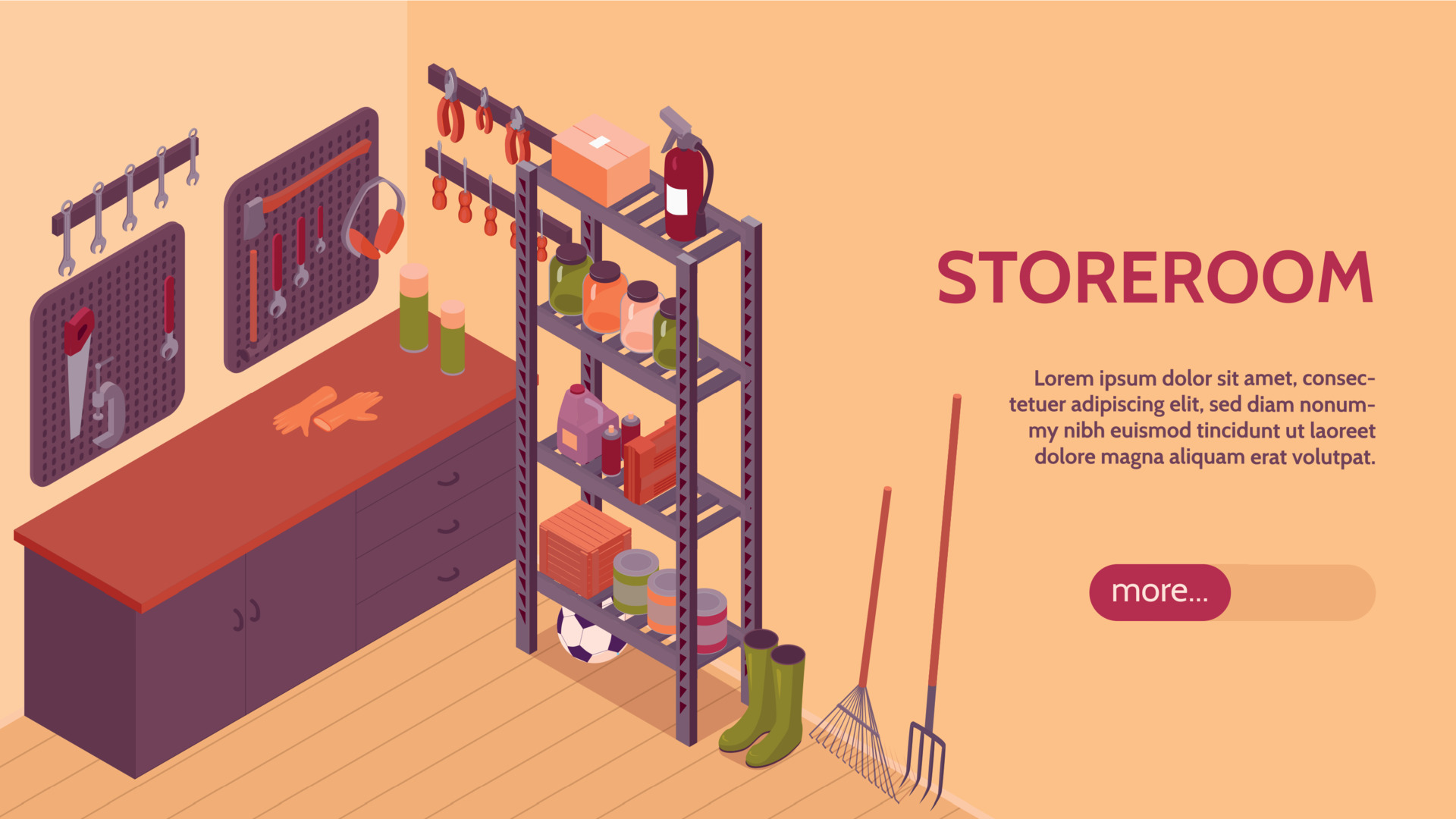 Storeroom Isometric Horizontal Banner 19775251 Vector Art at Vecteezy
