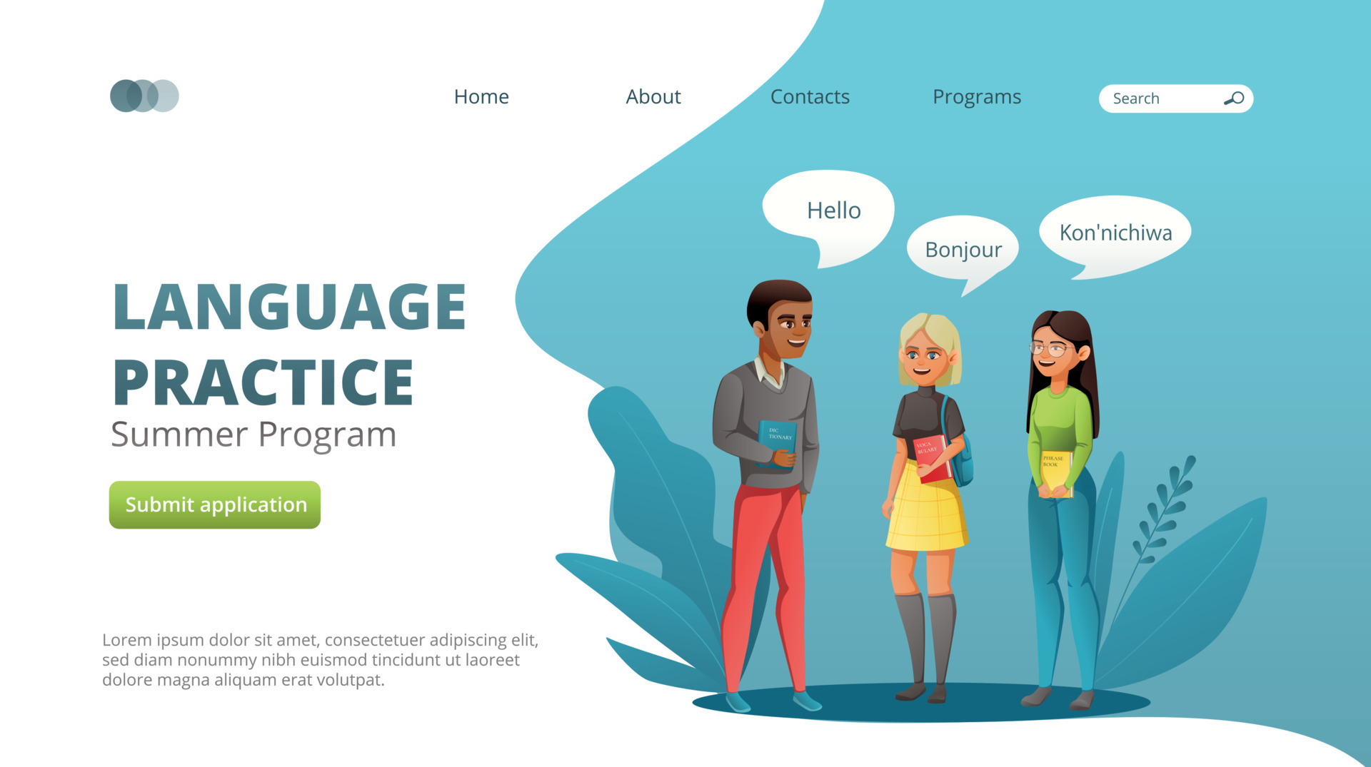 Language Summer Program Website 19775347 Vector Art at Vecteezy