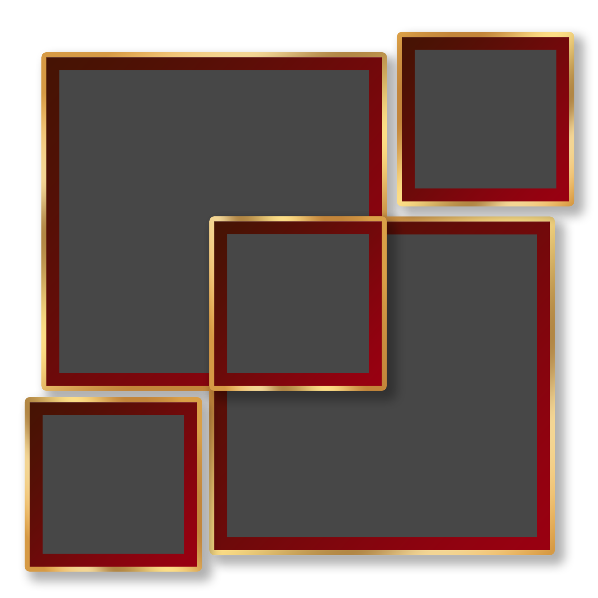 Collage Of Golden Frames 5 Photos 19775642 PNG