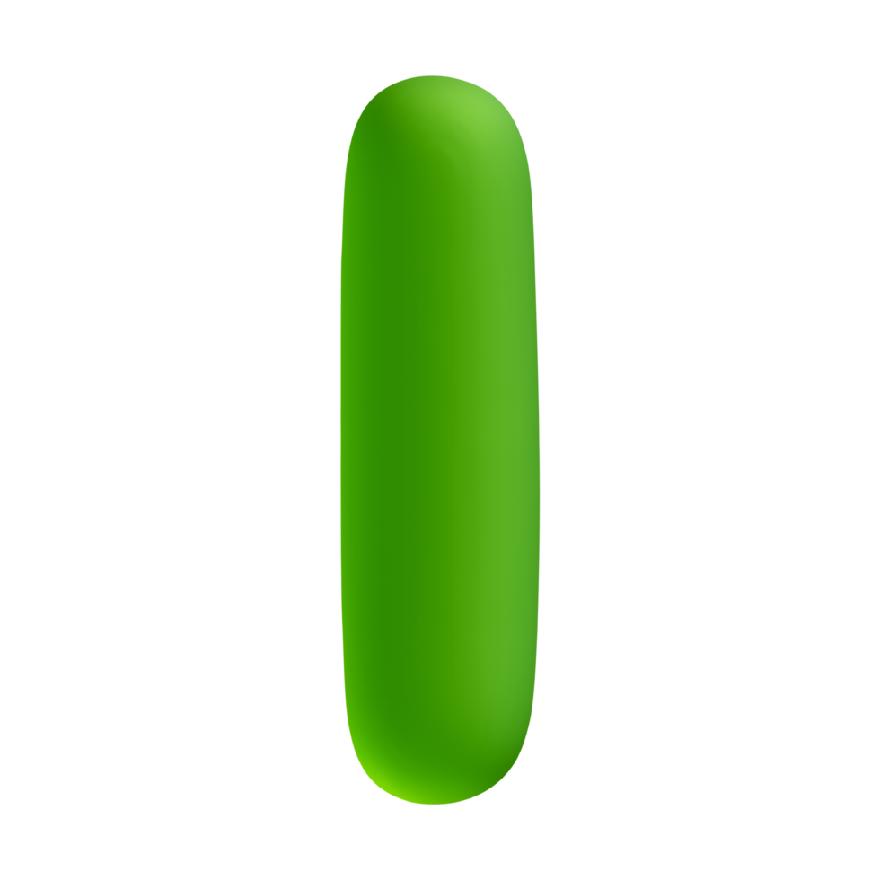 Alphabet letter i green 3d render 19776132 PNG
